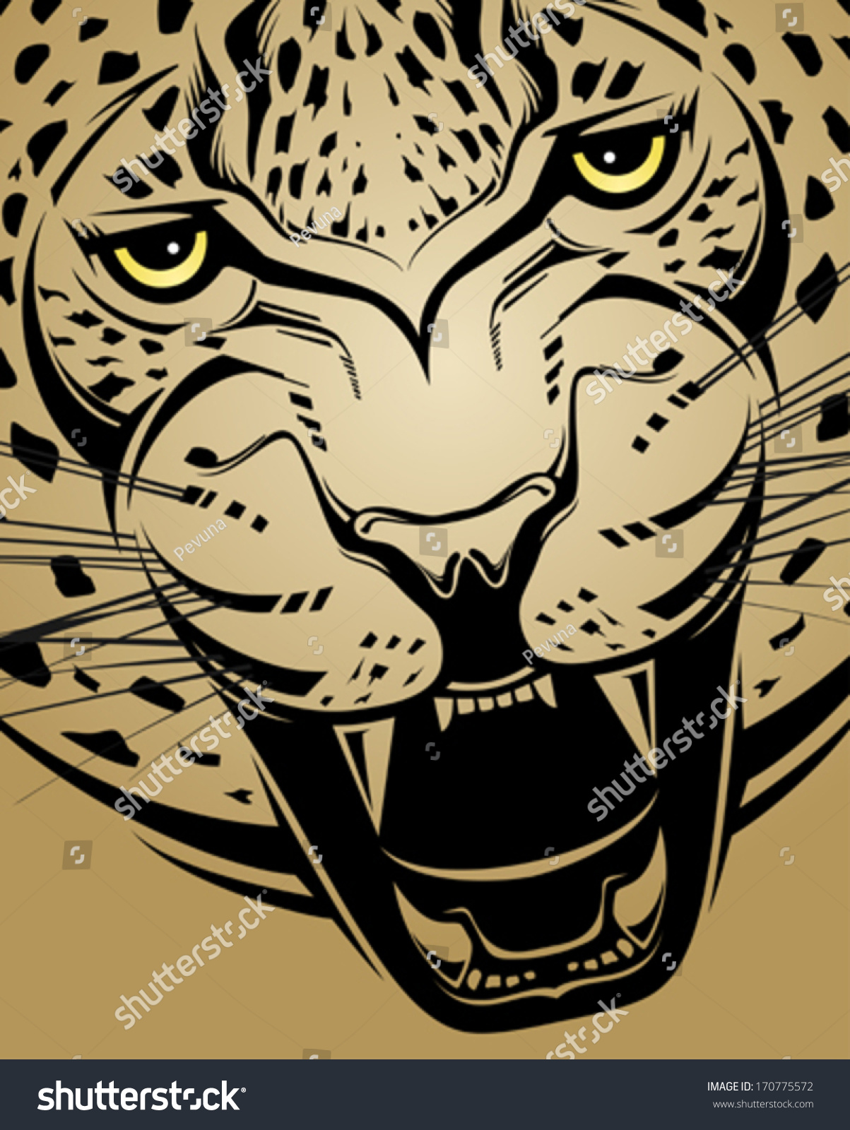 Angry Leopard Creative Illustration Stock Vector (Royalty Free) 170775572