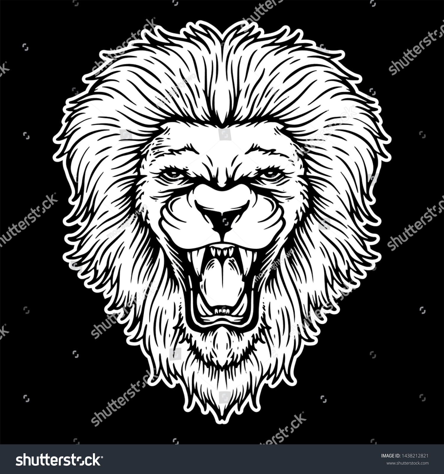 Angry Lion Face Vector Design: เวกเตอร์สต็อก (ปลอดค่าลิขสิทธิ์ ...