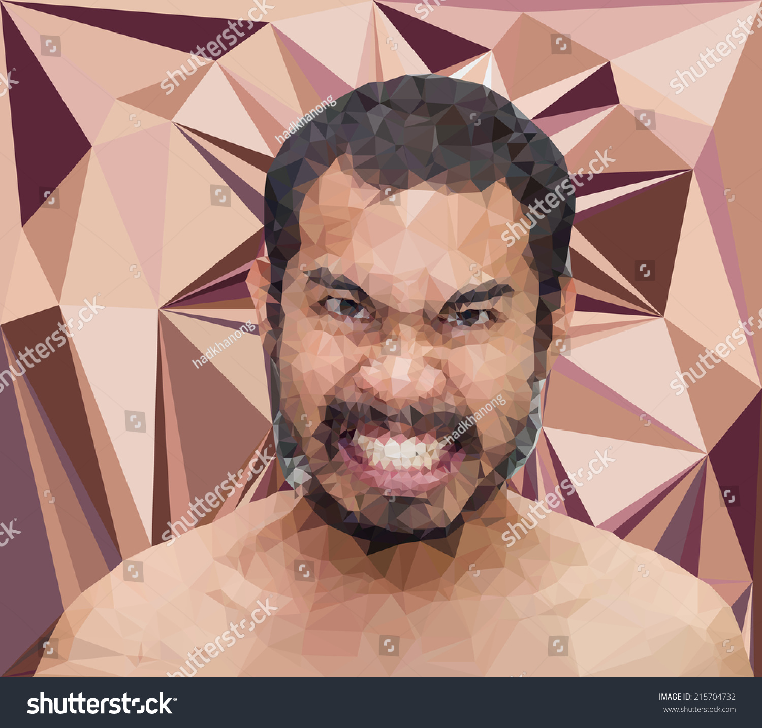 Angry Man Face Triangular Stylevector Illustration Stock Vector ...
