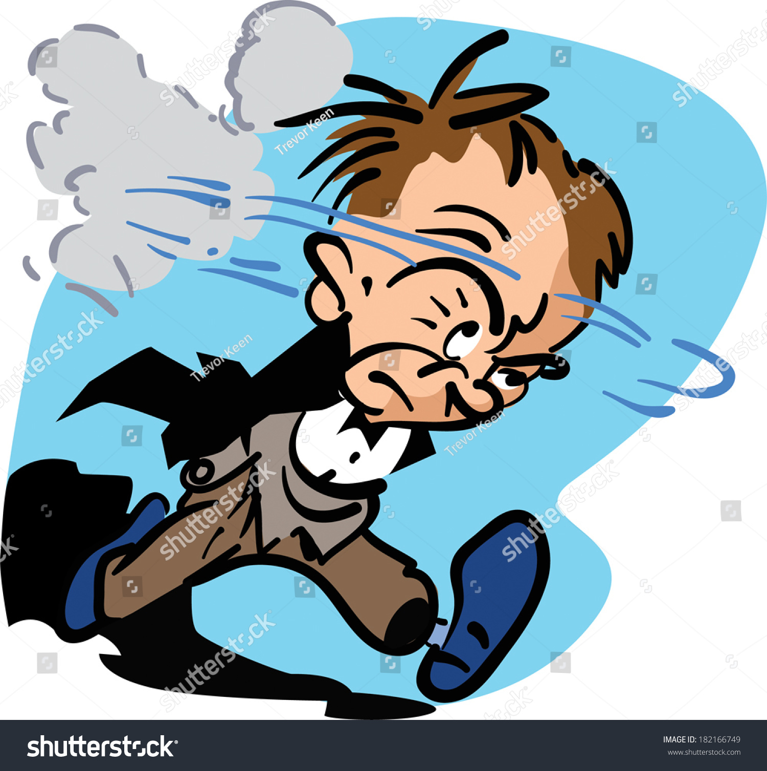 Vektor Stok Angry Man Walking Fast (Tanpa Royalti) 182166749 | Shutterstock