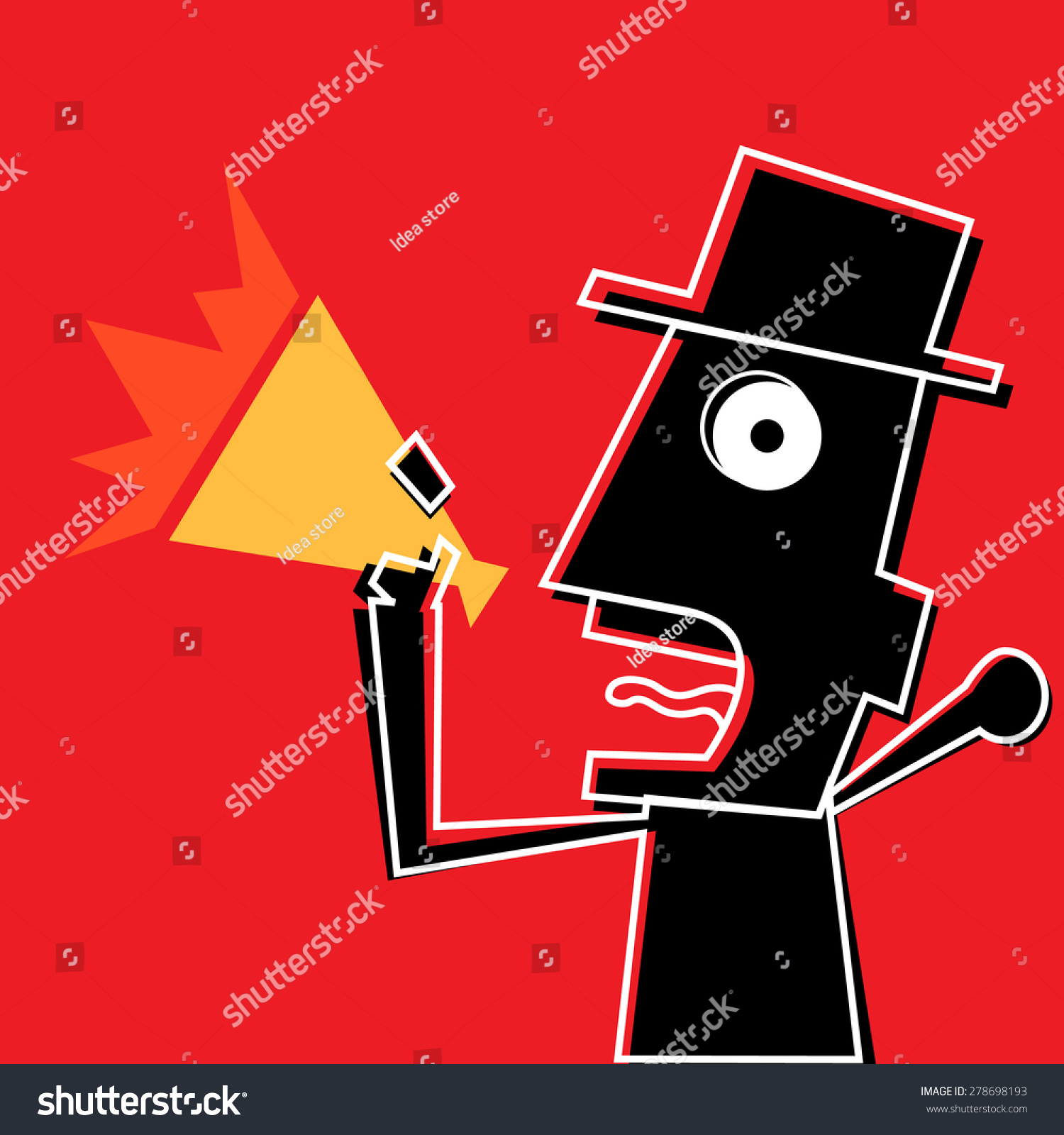 Angry Man Megaphone Stock Vector (Royalty Free) 278698193 | Shutterstock