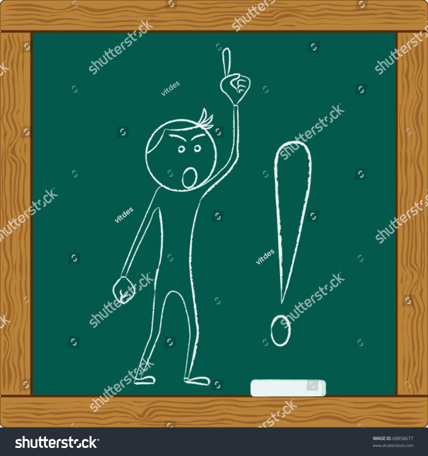 Angry Man Exclamation Mark: vector de stock (libre de regalías ...