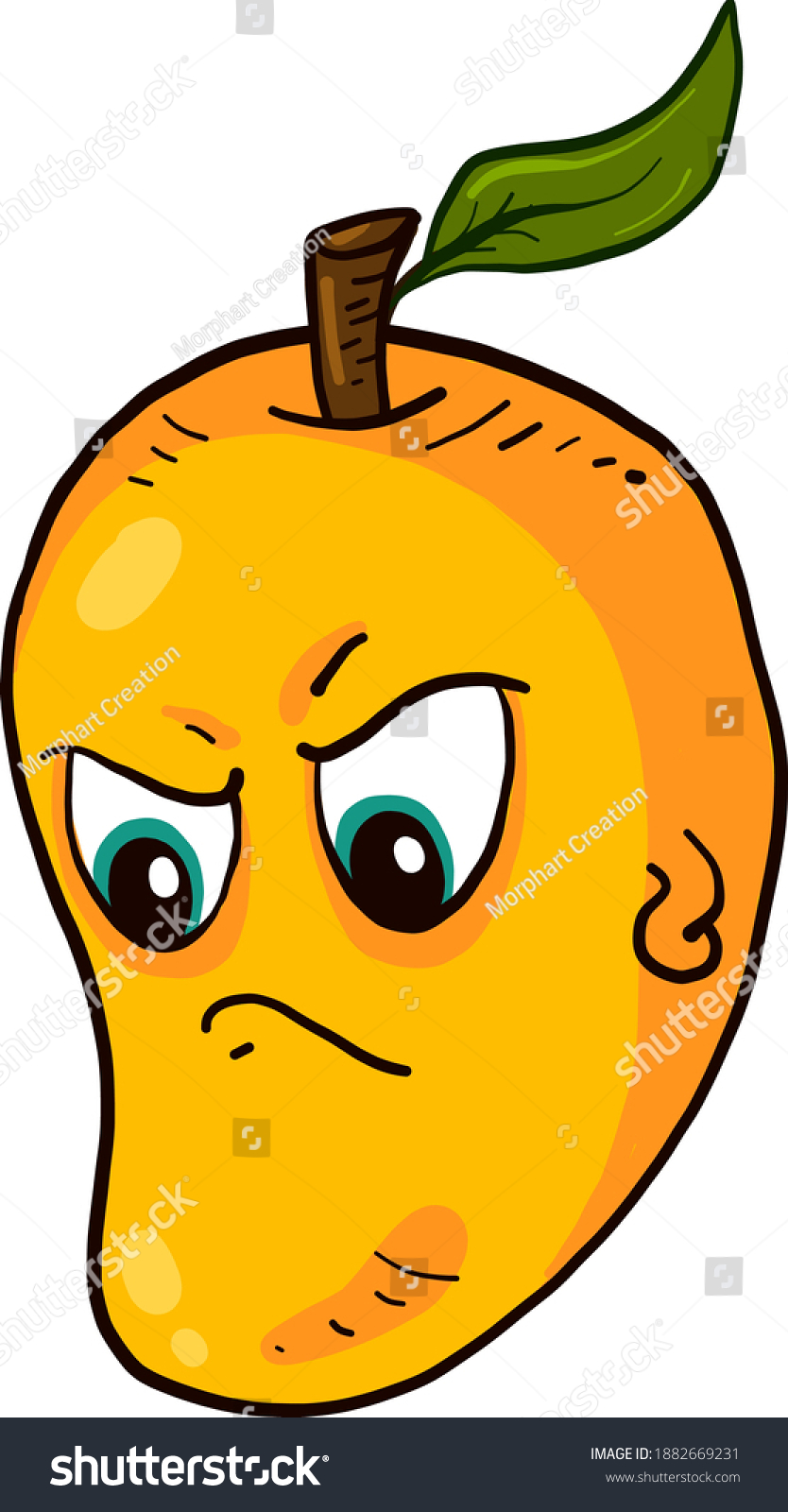 Angry Mangoillustrationvector On White Background Stock Vector (Royalty ...
