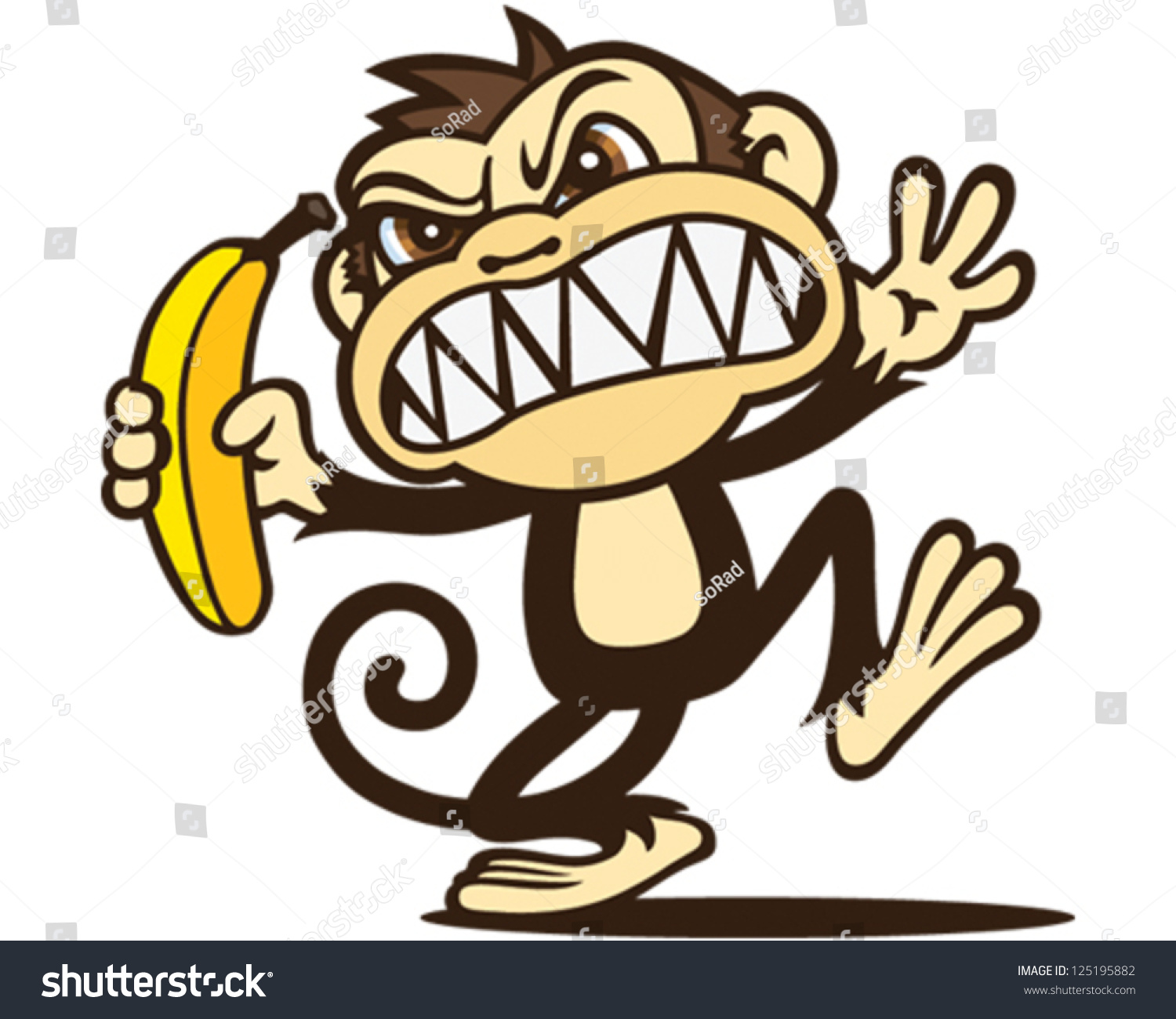 Angry Monkey Man Stock Vector Illustration 125195882 : Shutterstock