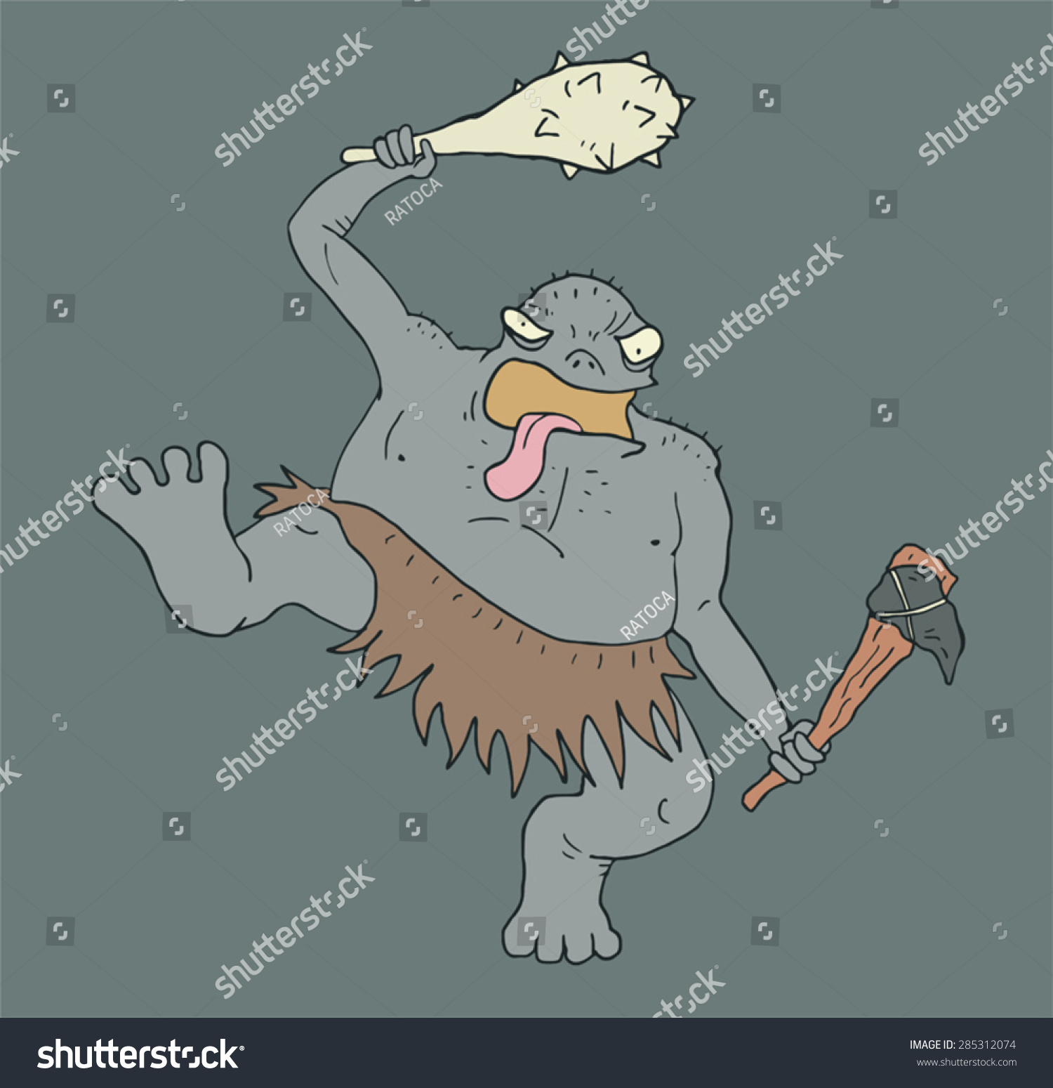 Angry Monster Draw Stock Vector (Royalty Free) 285312074