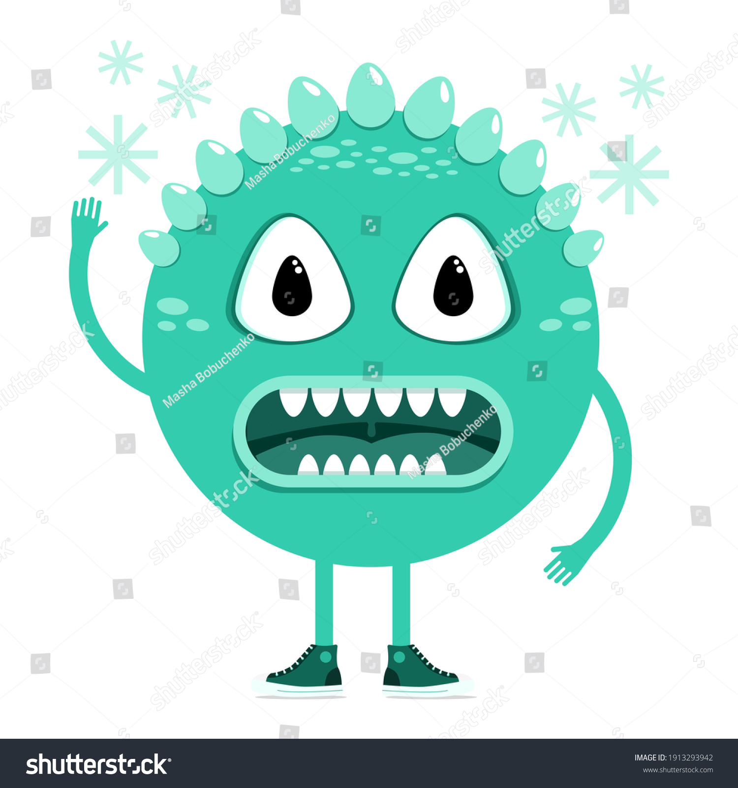 Angry Monster Snow Vector Stock Vector (Royalty Free) 1913293942 ...