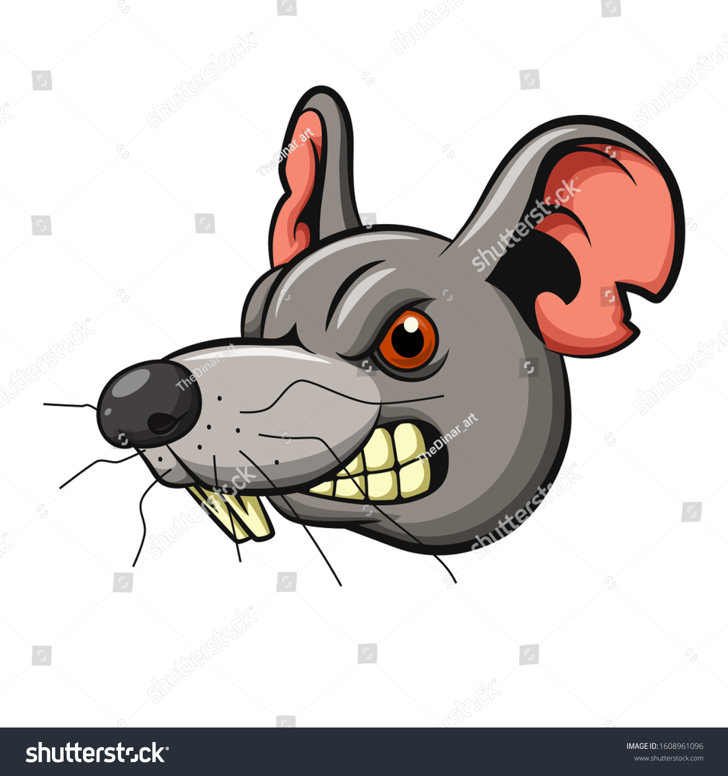 Angry Mouse Head Mascot Design Stock Vector (Royalty Free) 1608961096