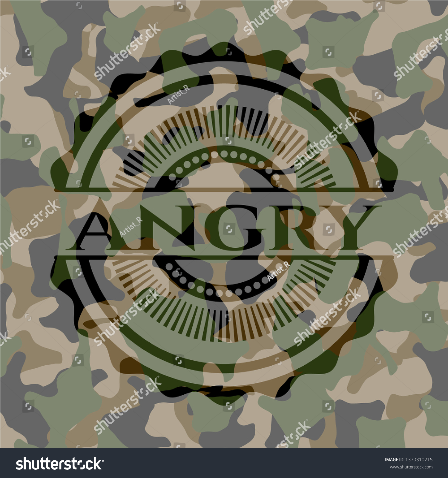 Angry On Camo Texture Stock Vector (Royalty Free) 1370310215