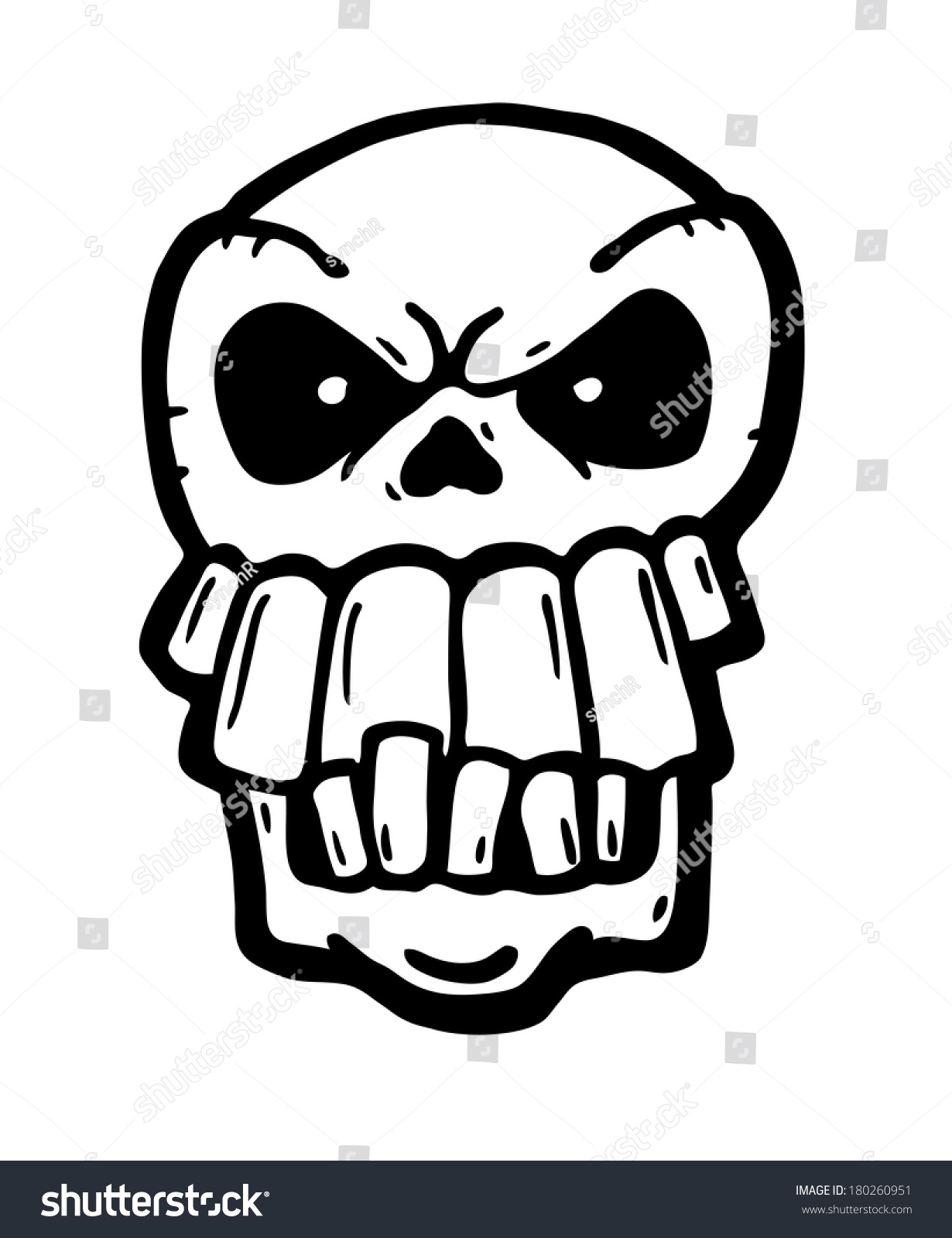 Angry Painted Skull Vector Illustration Stock Vector (Royalty Free ...
