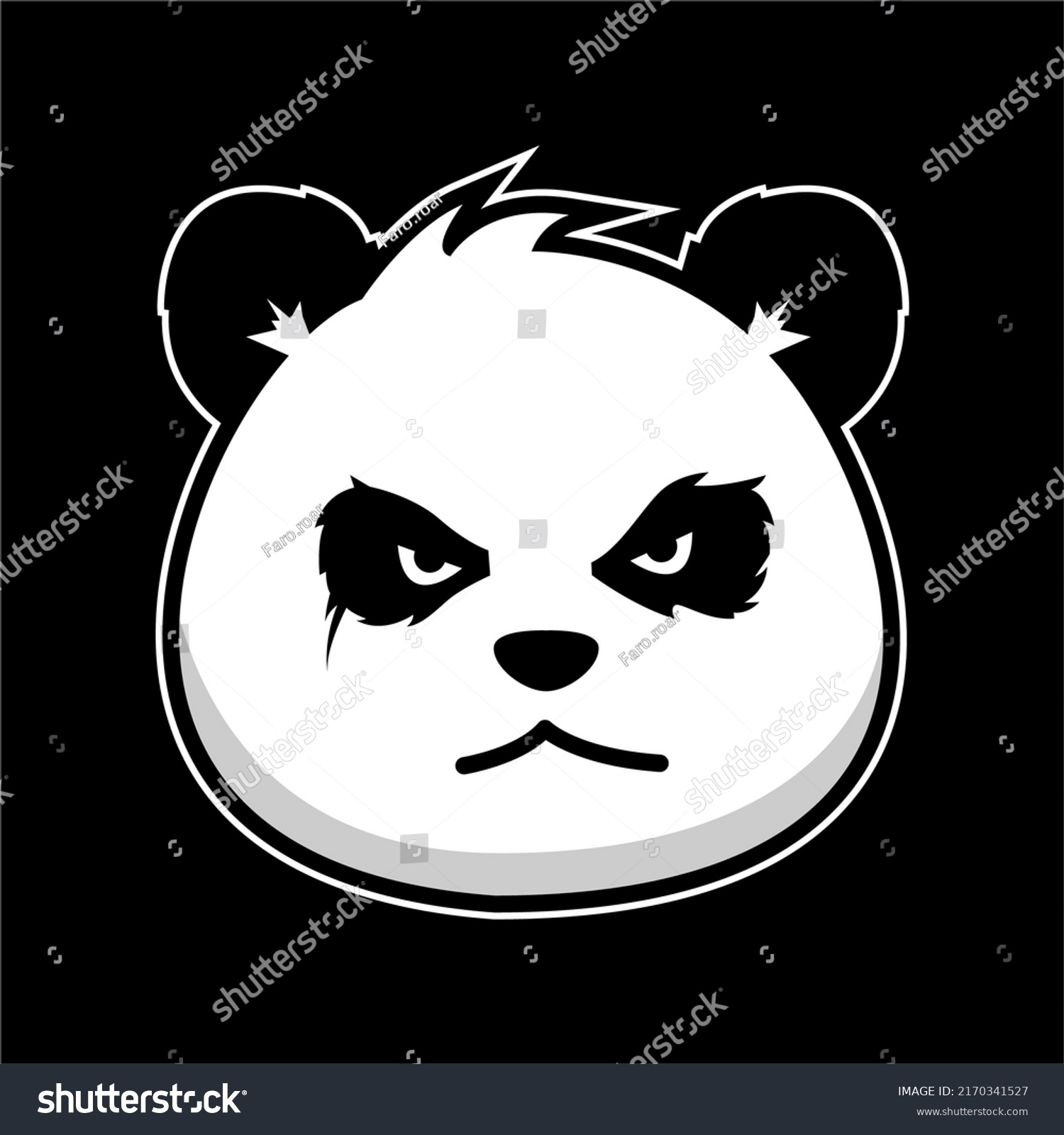Angry Panda Head Mascot Logo Stock Vector (Royalty Free) 2170341527 ...