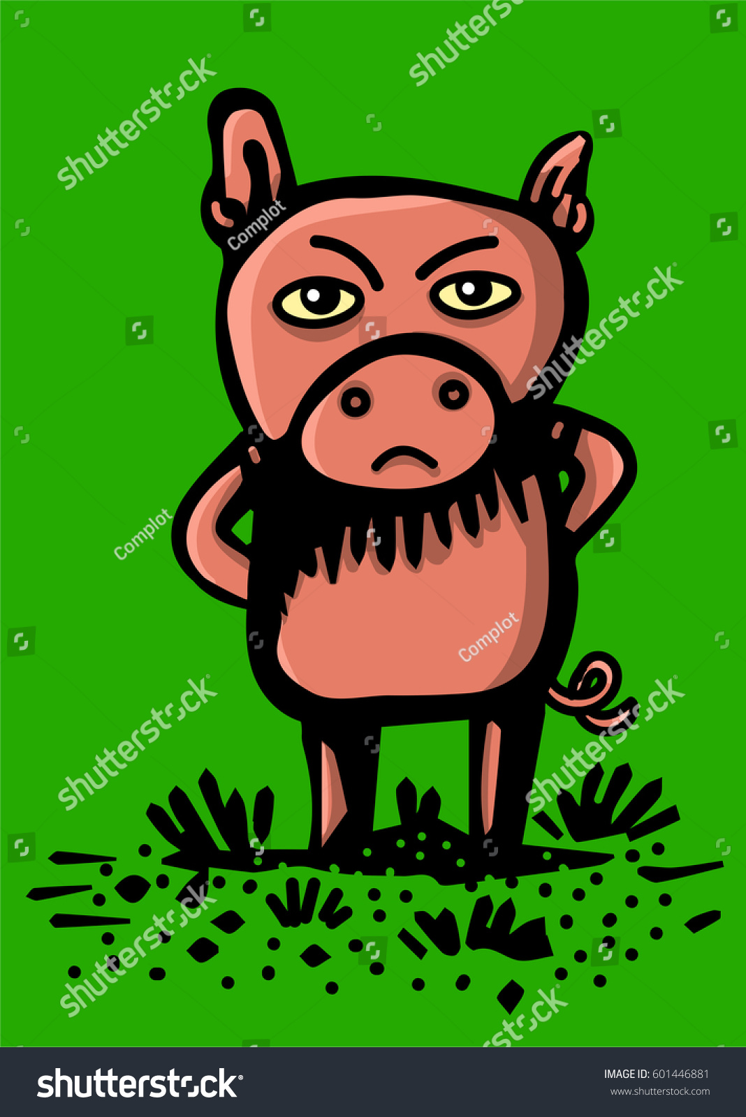 Angry Pig Stock Vector (Royalty Free) 601446881 | Shutterstock