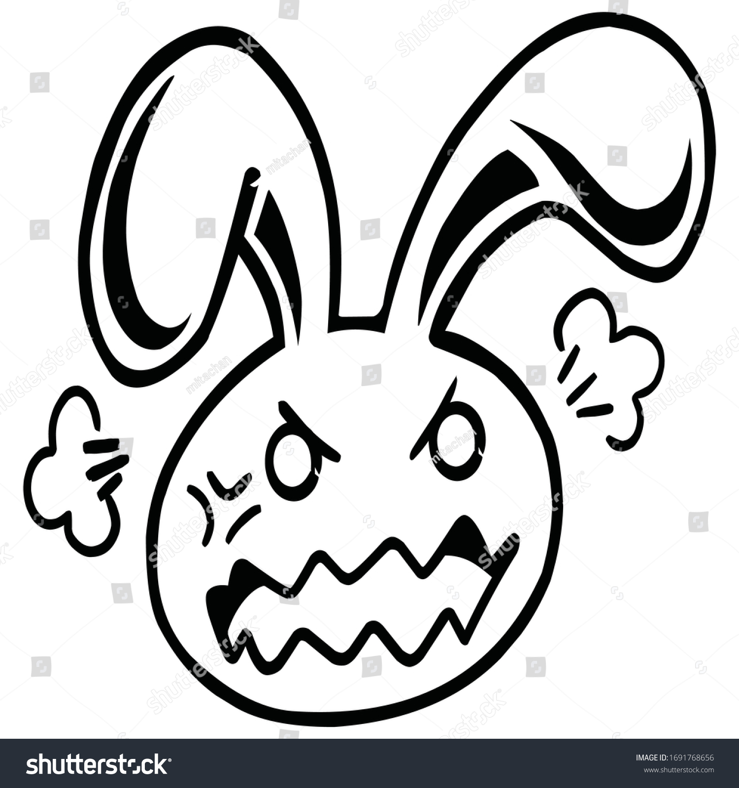 Angry Rabbit Emoticon Vector Form: เวกเตอร์สต็อก (ปลอดค่าลิขสิทธิ์ ...