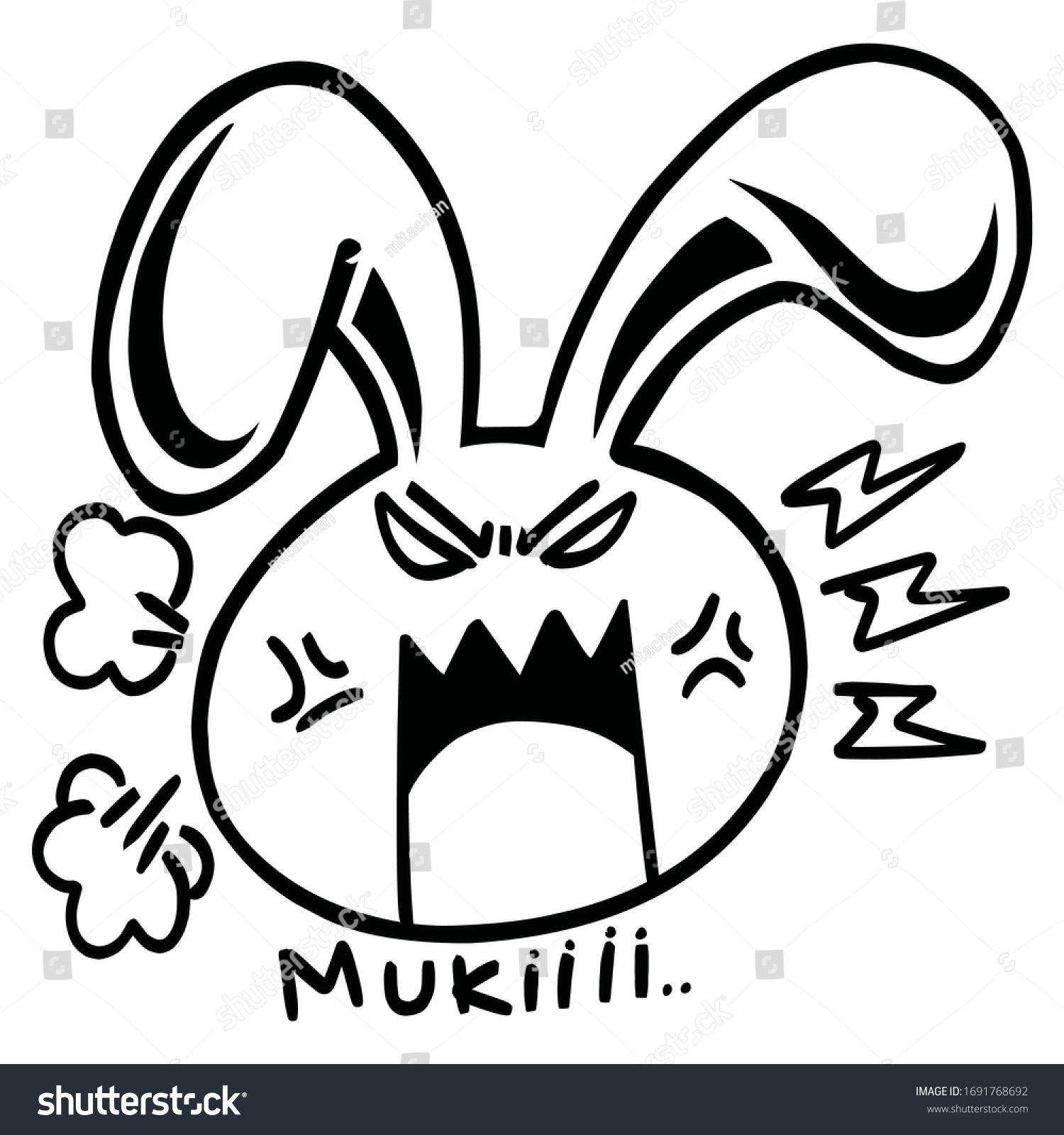 Angry Rabbit Emoticon Vector Form: เวกเตอร์สต็อก (ปลอดค่าลิขสิทธิ์ ...