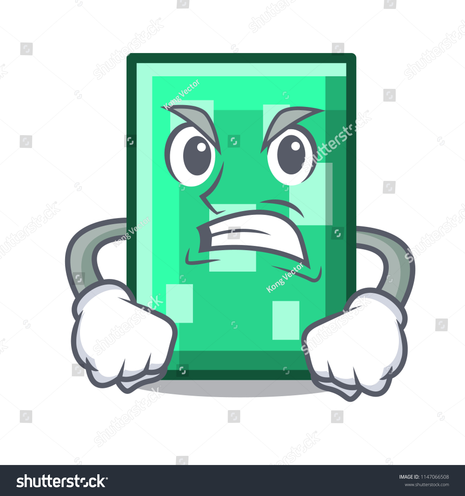 Angry Rectangle Mascot Cartoon Style Stock Vector (Royalty Free ...