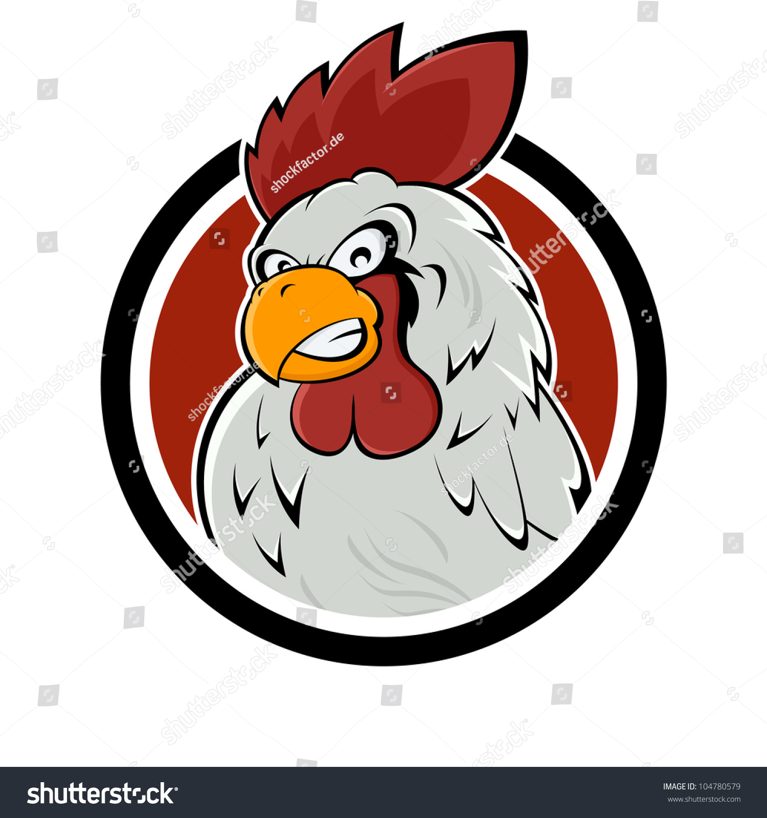 Angry Rooster Sign Stock Vector (Royalty Free) 104780579