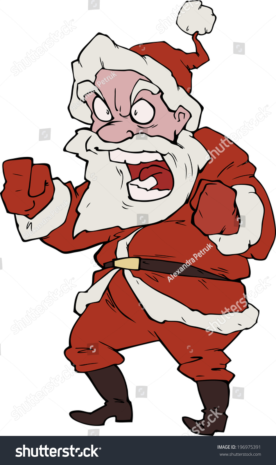 Angry Santa Stock Vector Illustration 196975391 : Shutterstock