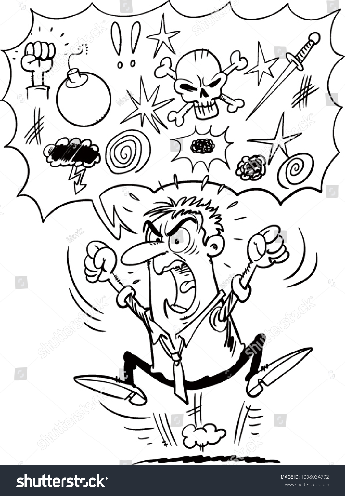 Angry Screaming Man Vector Flat Cartoon Stock Vector (Royalty Free ...