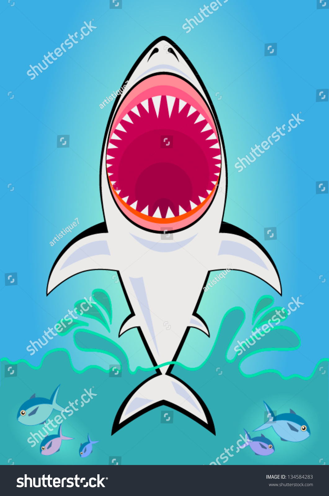 Angry Shark Stock Vector (Royalty Free) 134584283