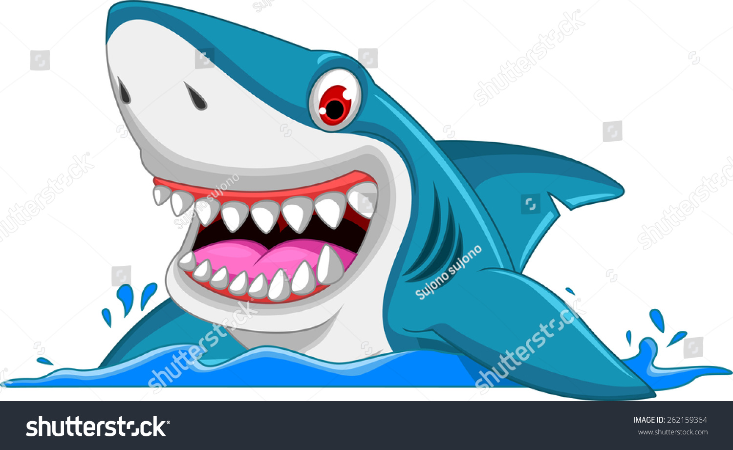 Angry Shark Cartoon Stock Vector 262159364 - Shutterstock