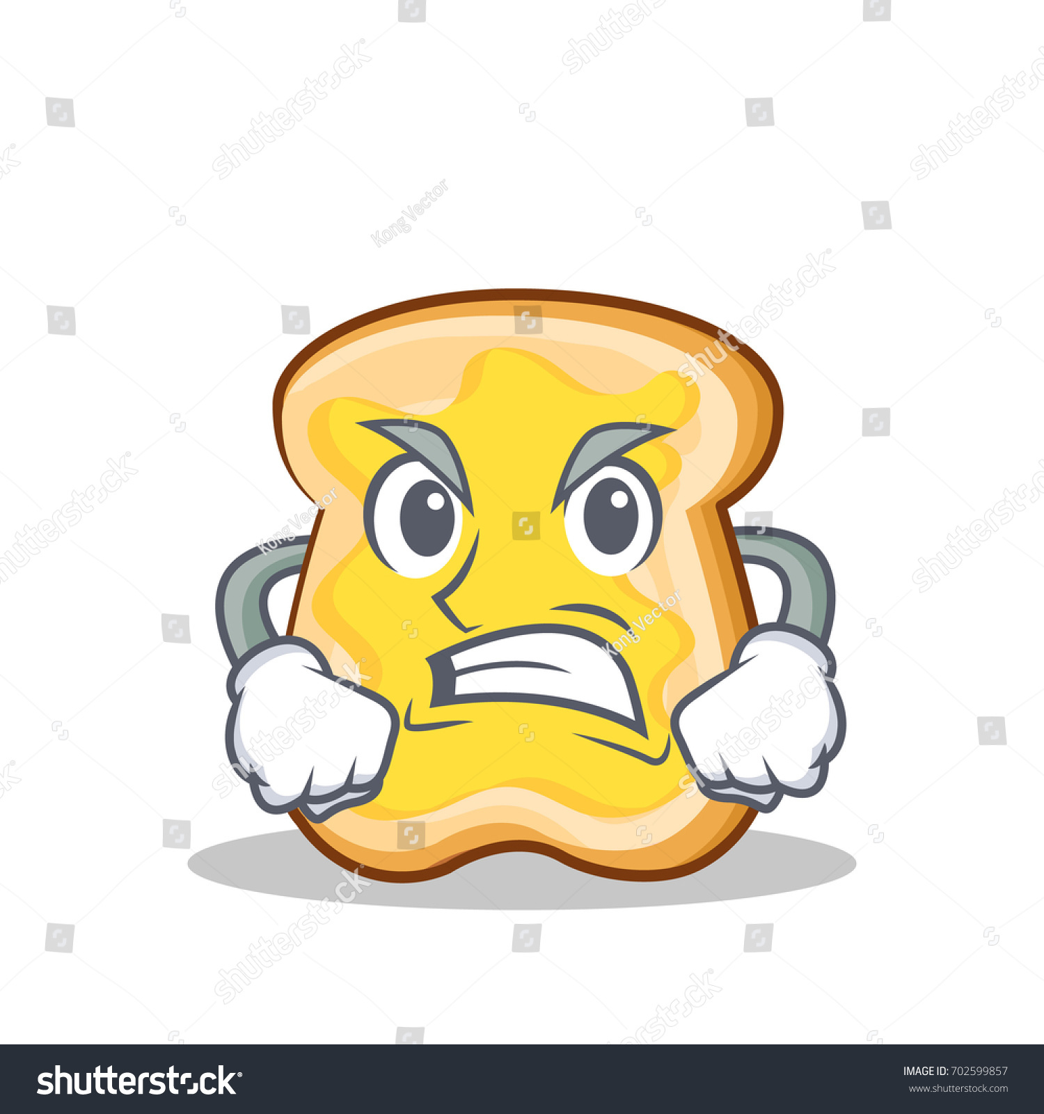 Angry Slice Bread Cartoon Character Stock Vector (Royalty Free) 702599857