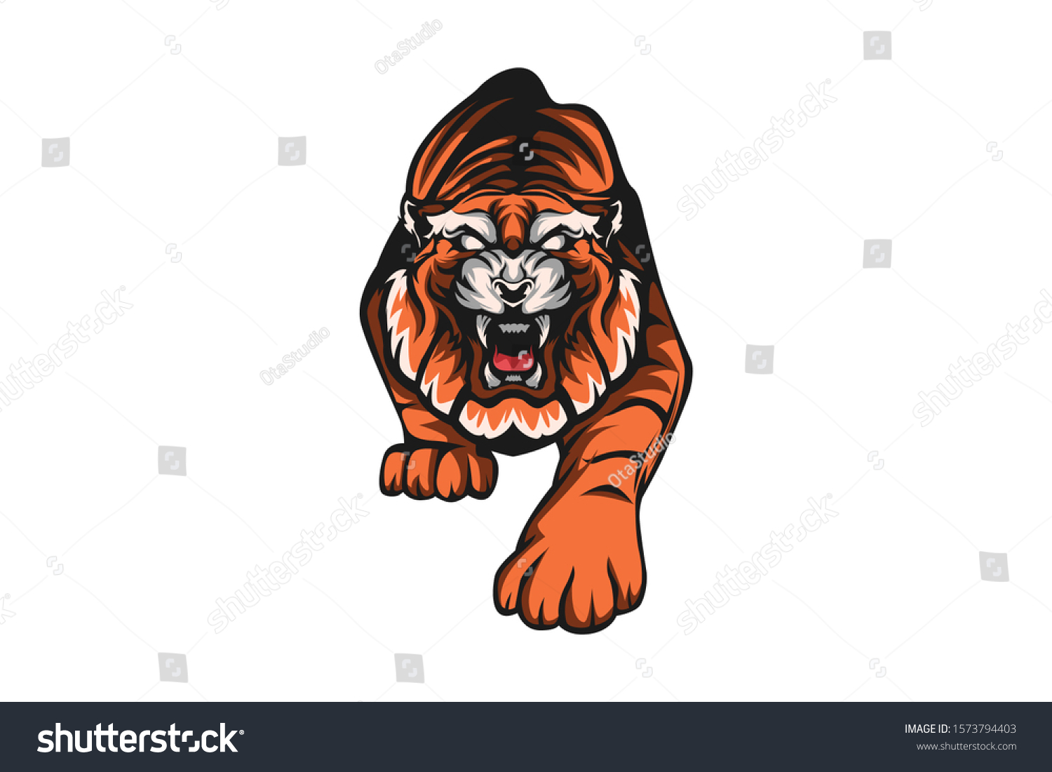 Angry Tiger Face Vector Illustration Stock Vector (Royalty Free ...
