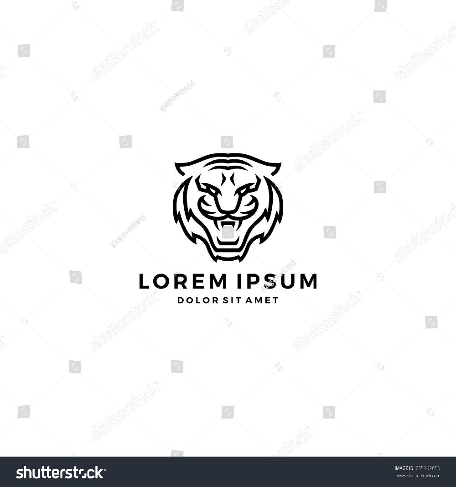 Angry Tiger Head Face Logo Vector: เวกเตอร์สต็อก (ปลอดค่าลิขสิทธิ์ ...
