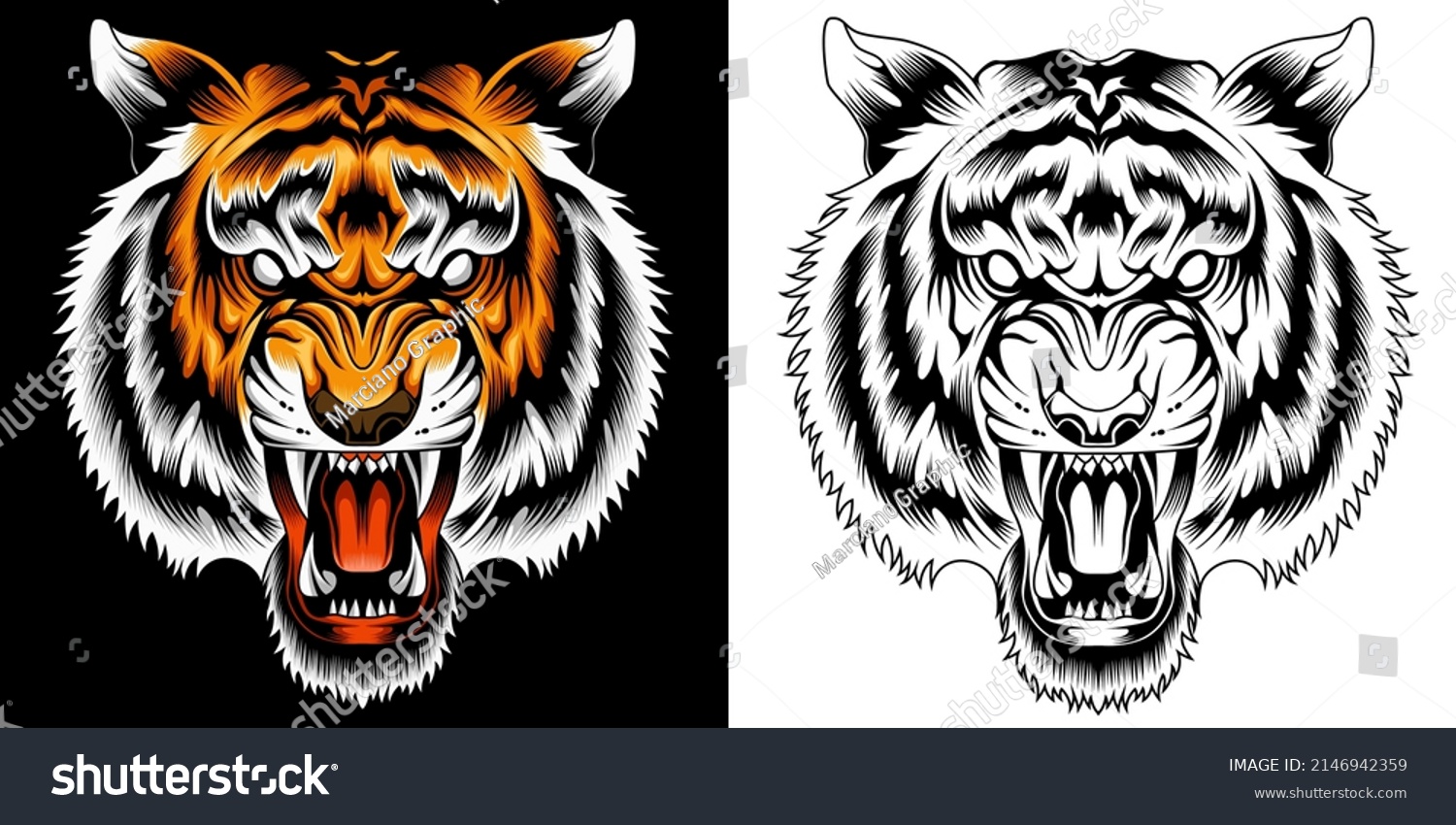 Angry Tiger Head Vector Illustration Stock Vector (Royalty Free ...