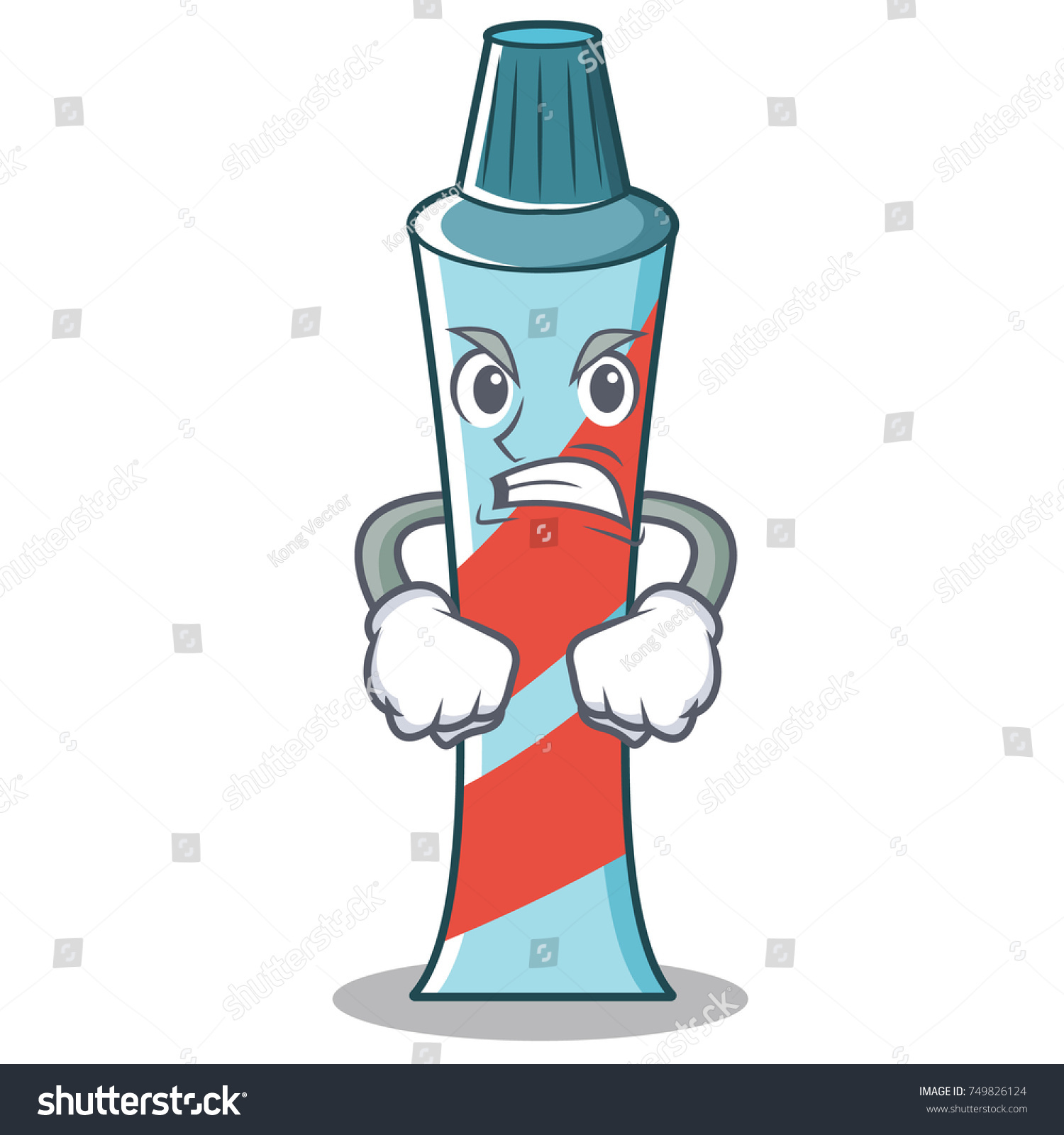 Angry Toothpaste Character Cartoon Style Stock Vector (Royalty Free ...
