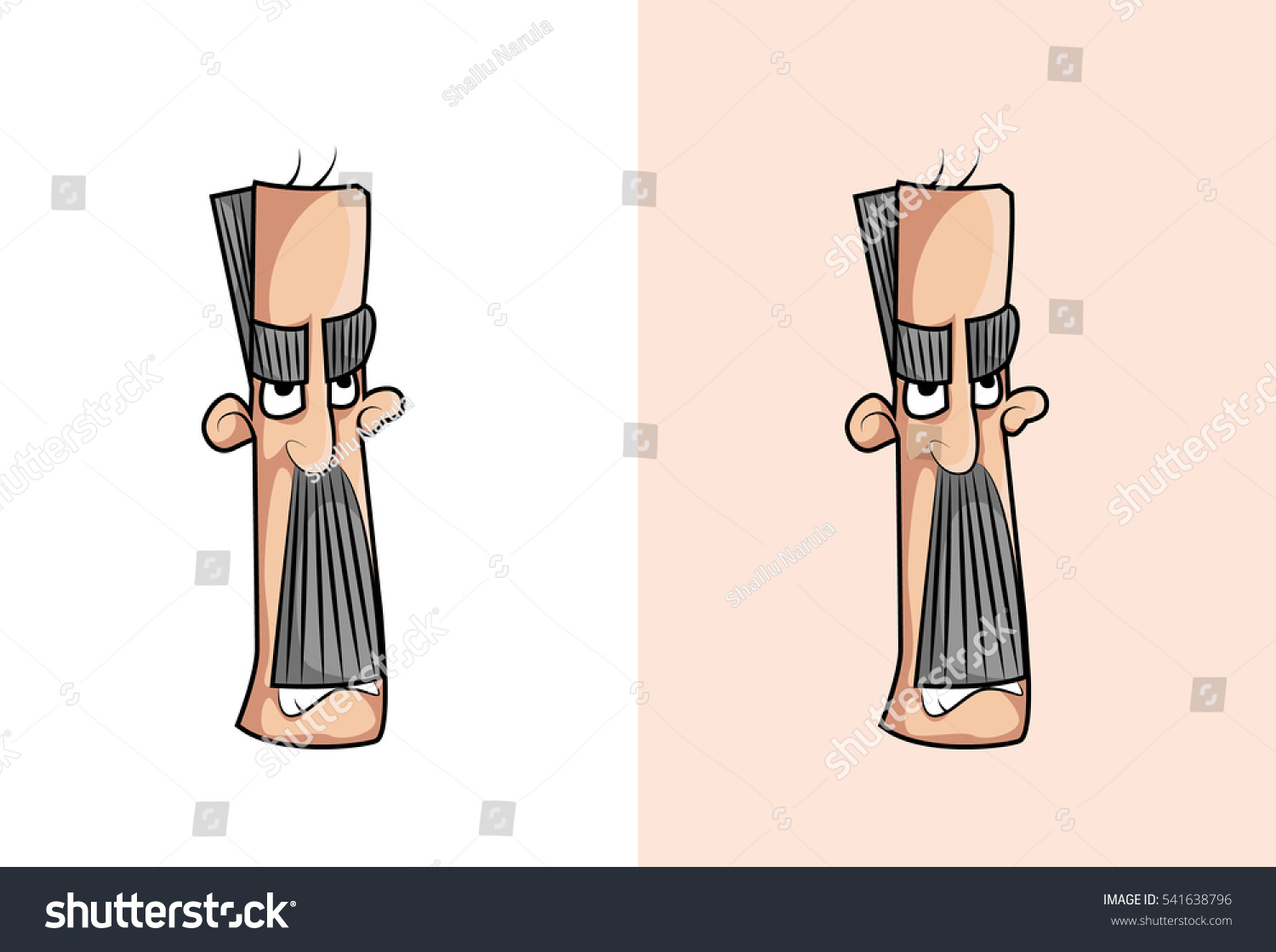 Angry Uncle Cartoon Face Vector Illustration Stock Vector (Royalty Free ...