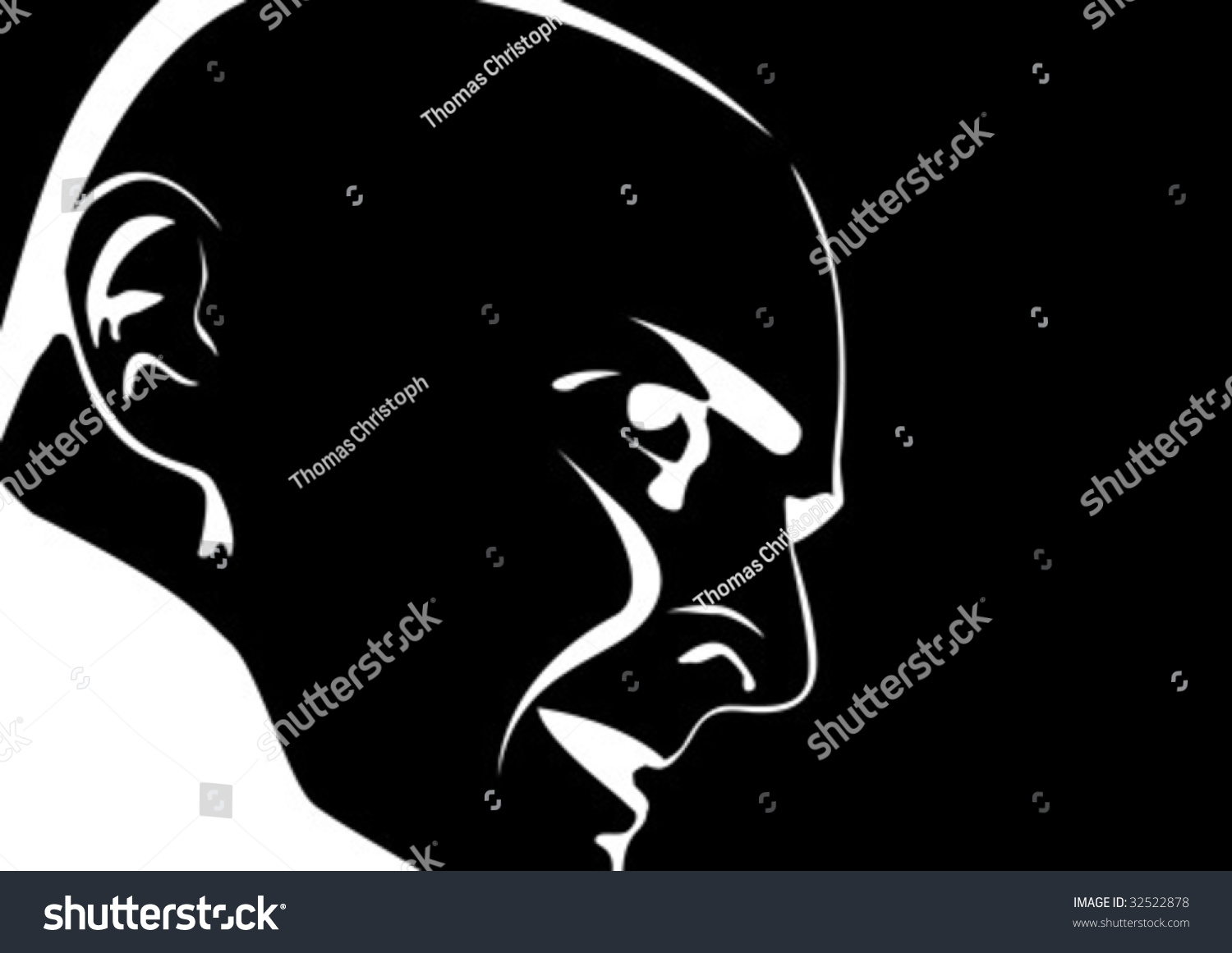 Angry Vector Man On Black Background Stock Vector (Royalty Free) 32522878