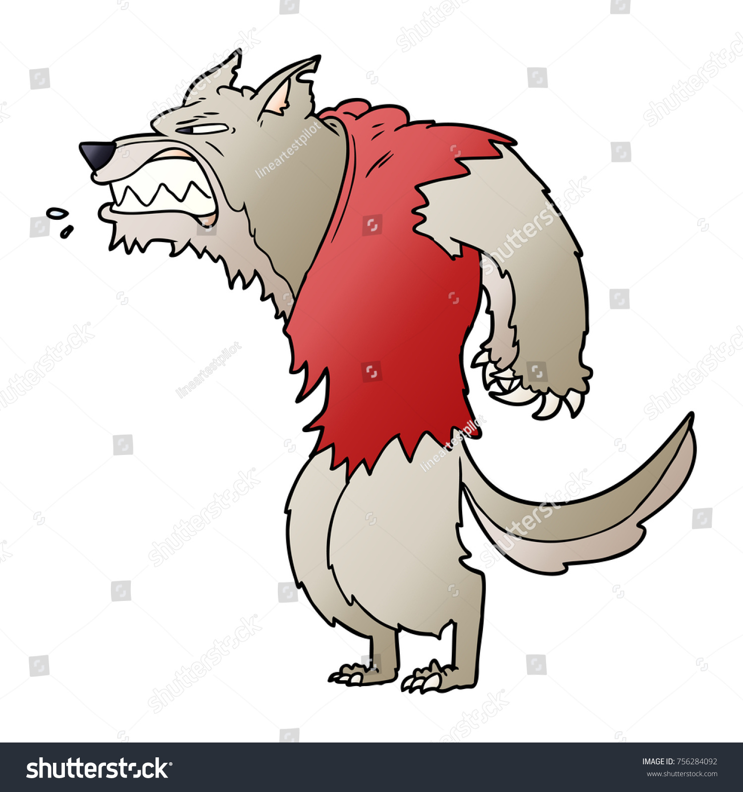 Angry Werewolf Cartoon Stock Vector (Royalty Free) 756284092
