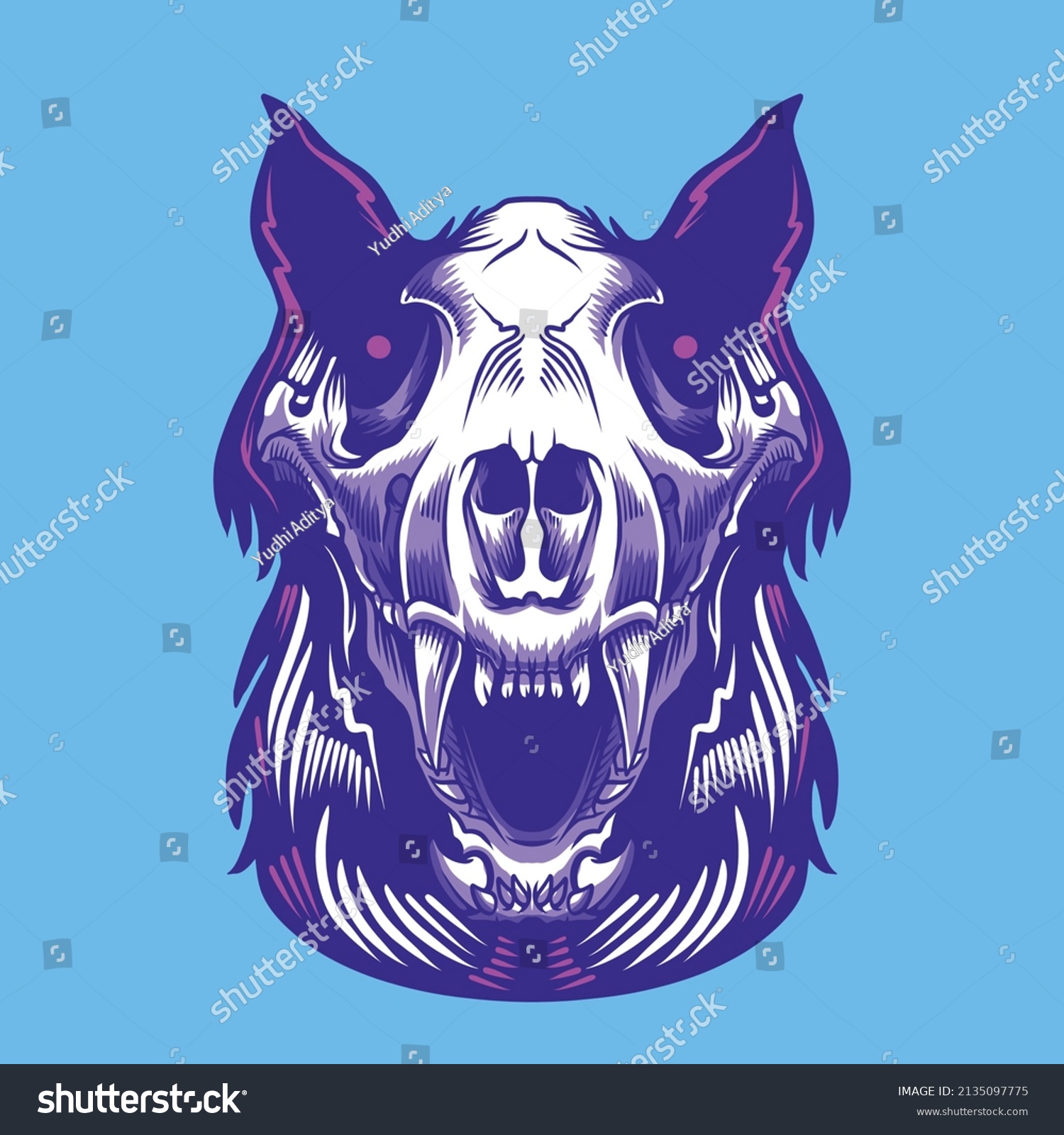 Angry Wolf Bone Head Logo Stock Vector (Royalty Free) 2135097775 ...