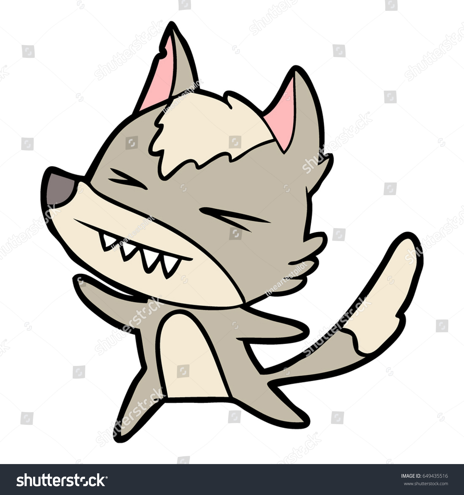 Angry Wolf Cartoon Stock Vector (Royalty Free) 649435516 - Shutterstock