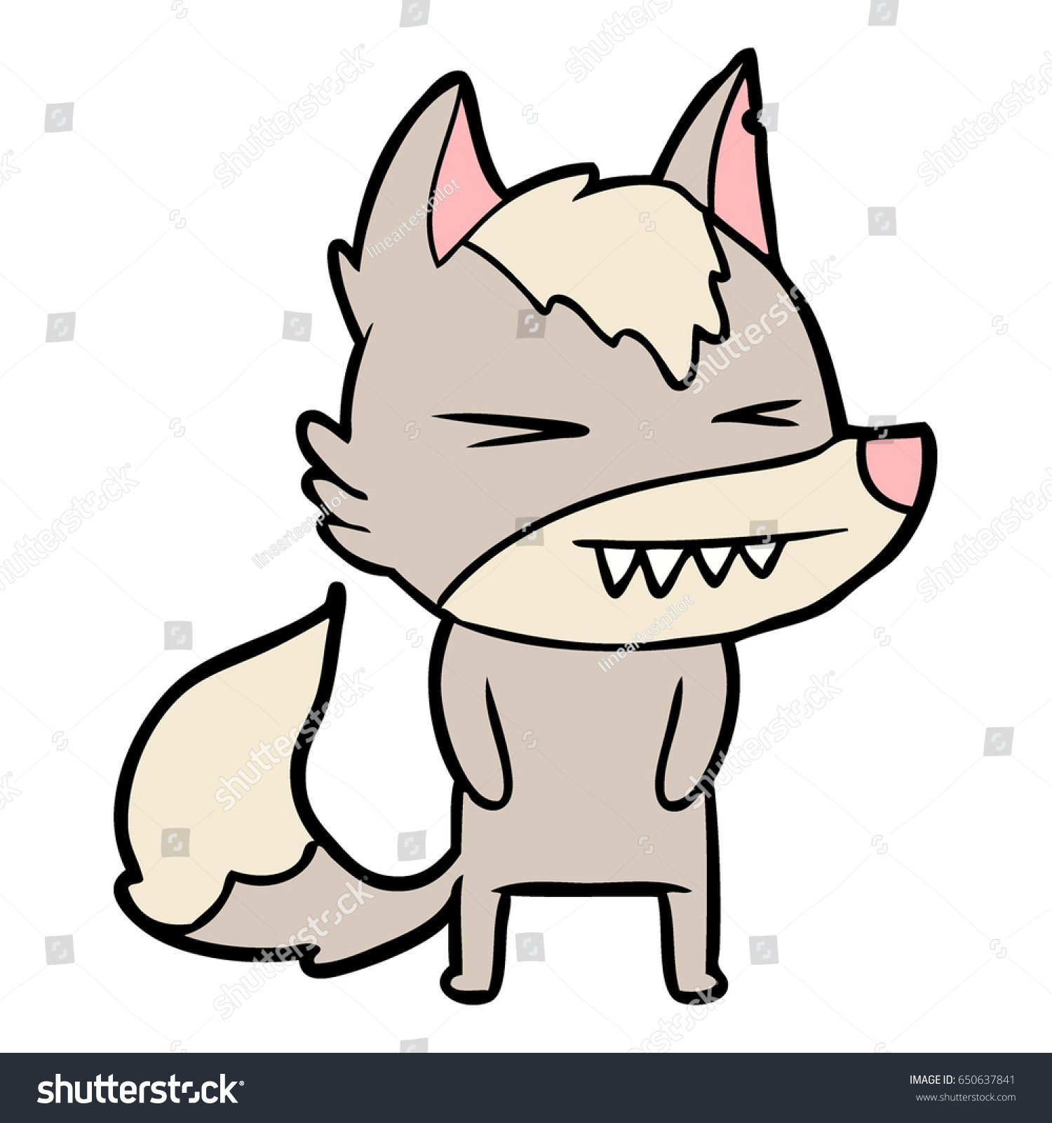 Angry Wolf Cartoon Stock Vector (Royalty Free) 650637841