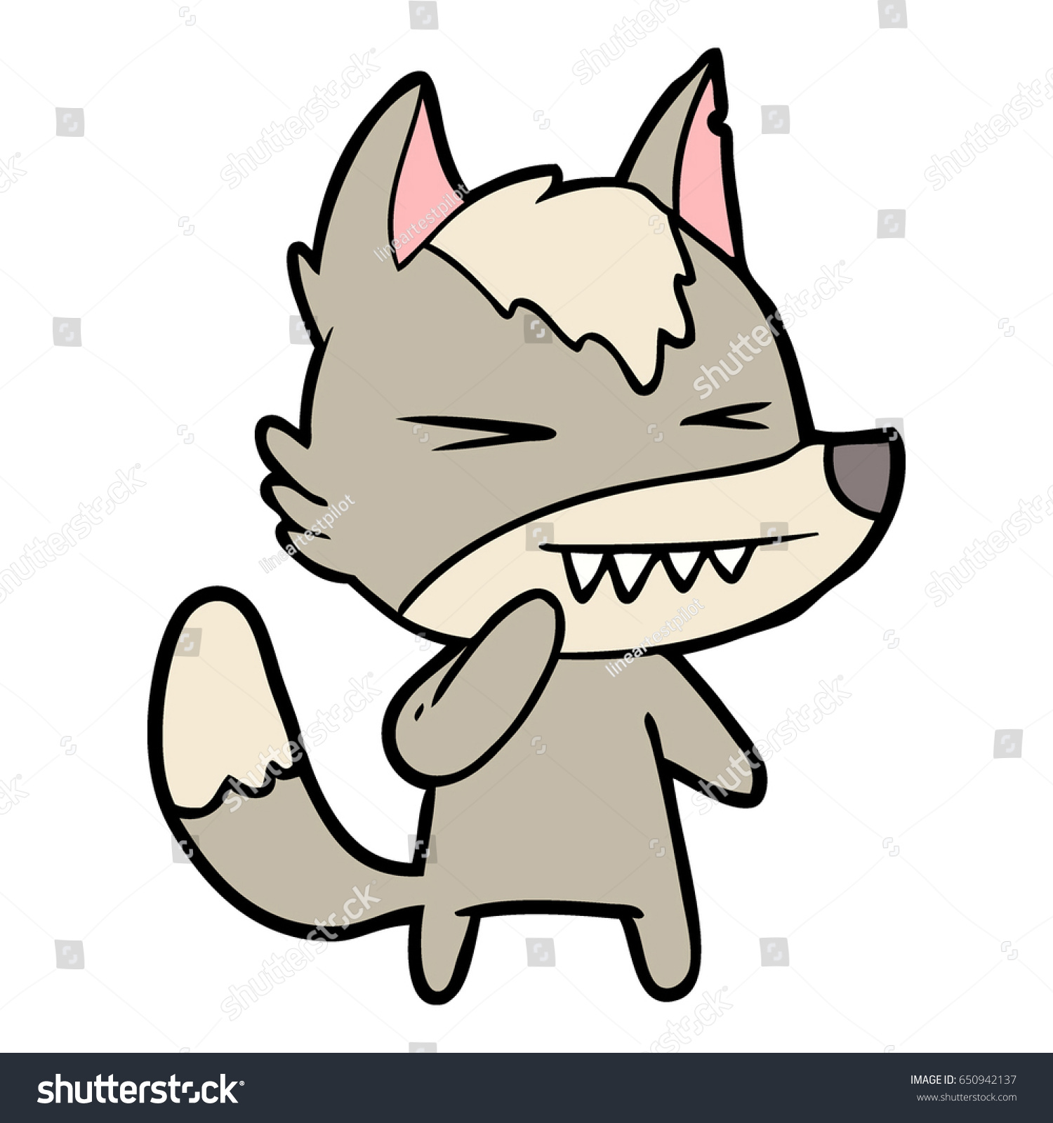Angry Wolf Cartoon Stock Vector 650942137 - Shutterstock
