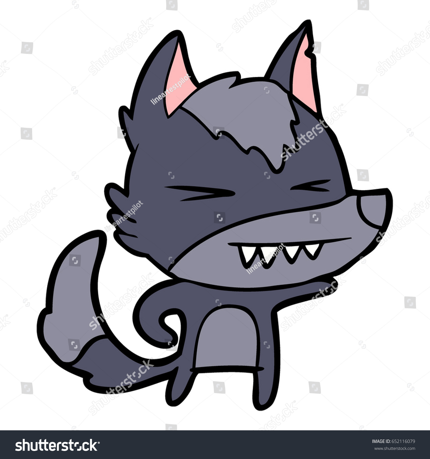 Angry Wolf Cartoon Stock Vector (Royalty Free) 652116079