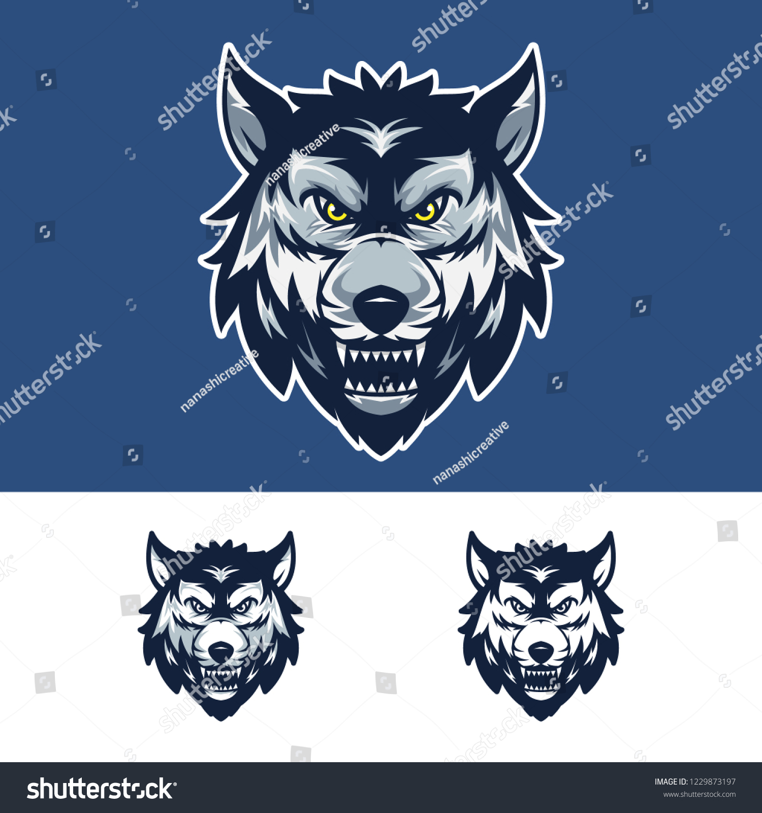Angry Wolf Head Mascot Logo: Vector có sẵn (miễn phí bản quyền ...