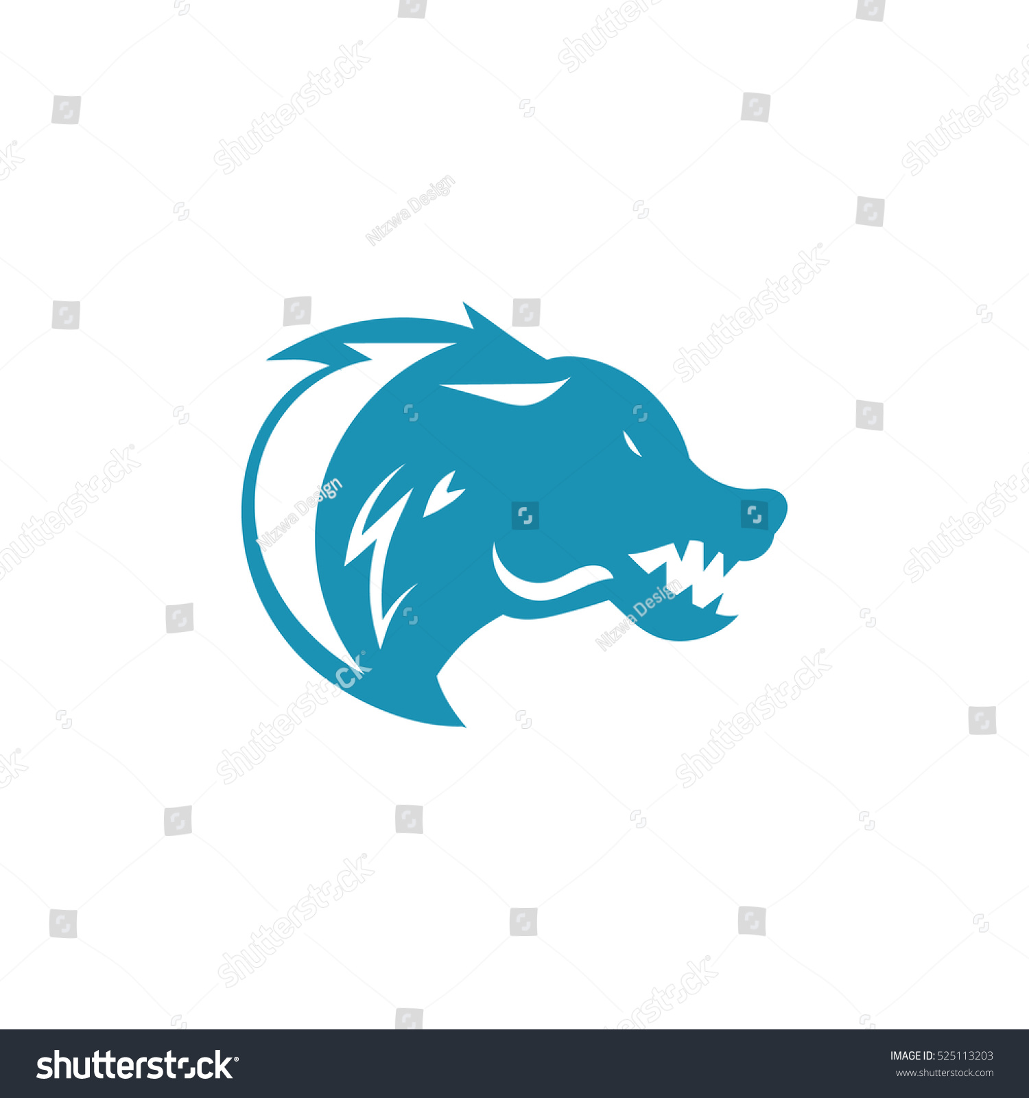 Angry Wolf Logo Design Template Stock Vector (Royalty Free) 525113203