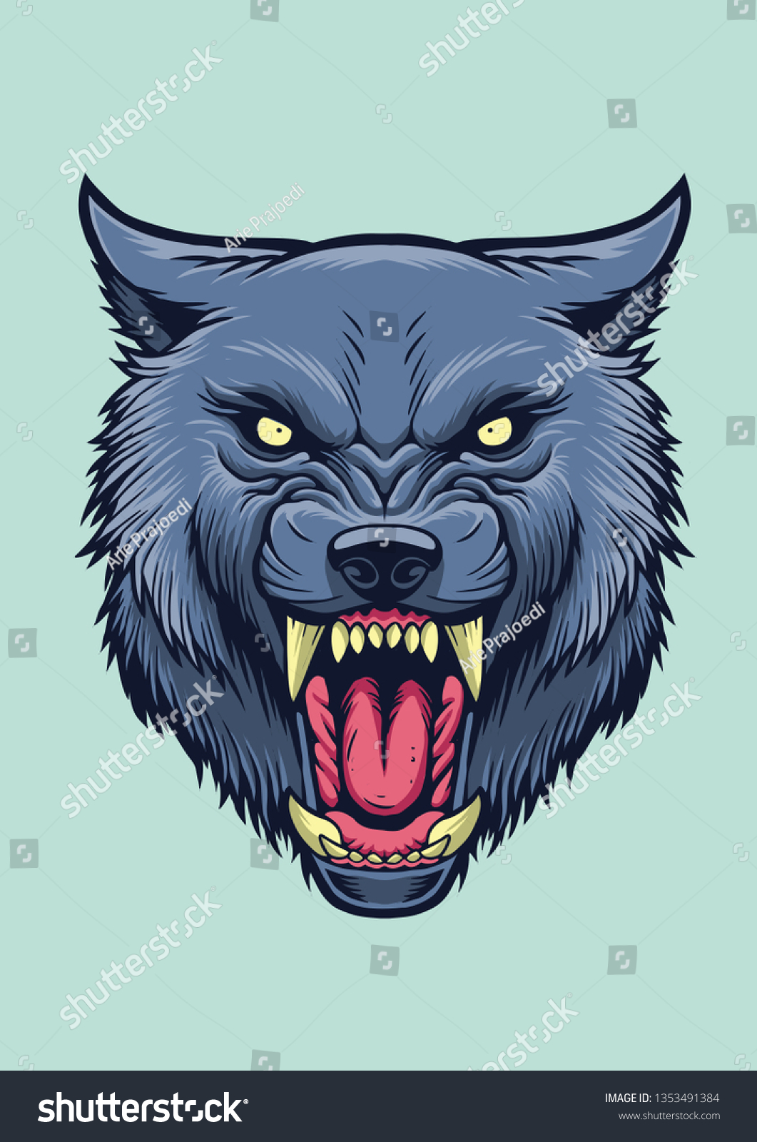 Angry Wolf Vector Designillustration Logo Elements: vector de stock ...