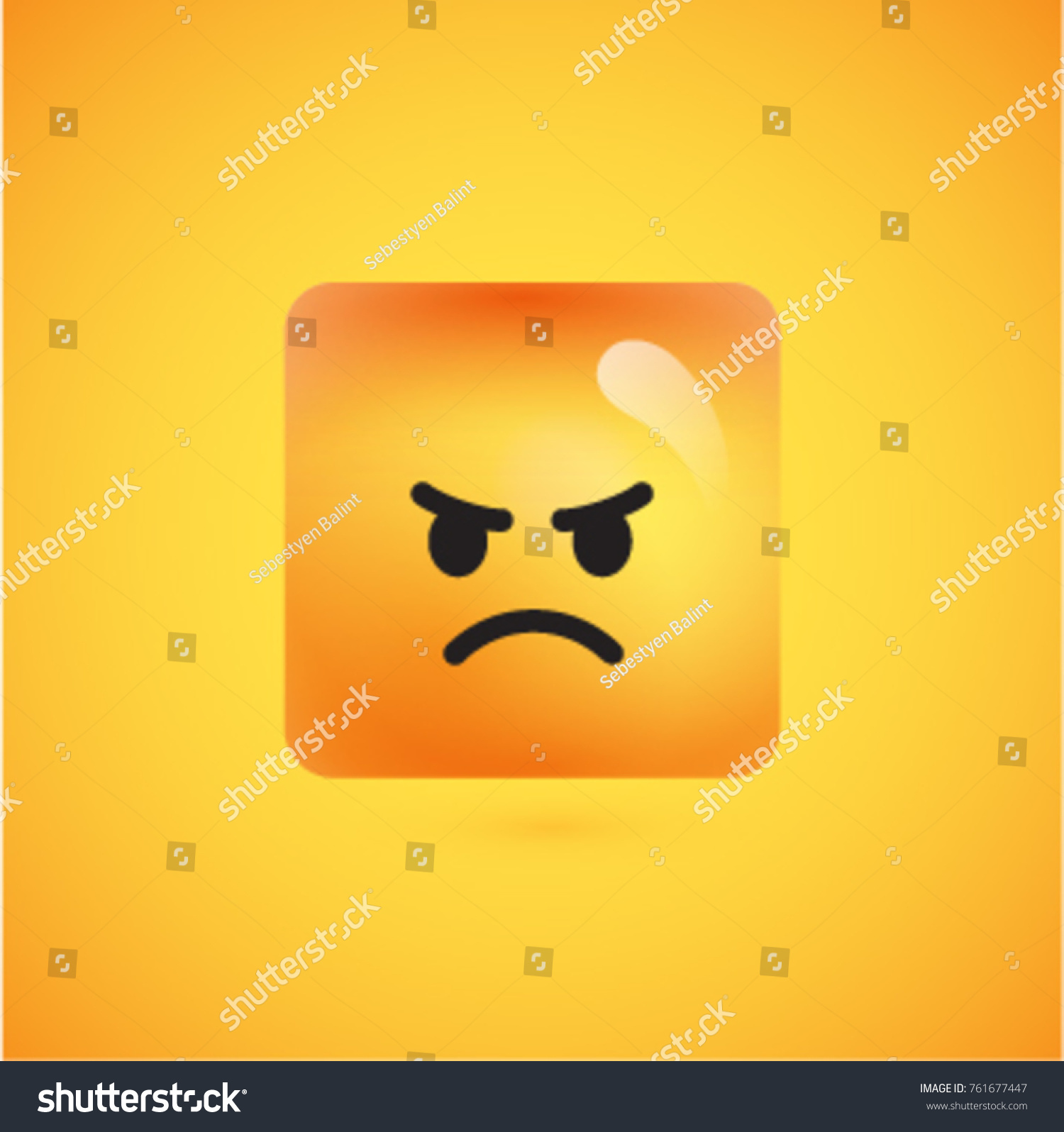 Angry Yellow Squared Emoticon Vector Illustration: เวกเตอร์สต็อก (ปลอด ...