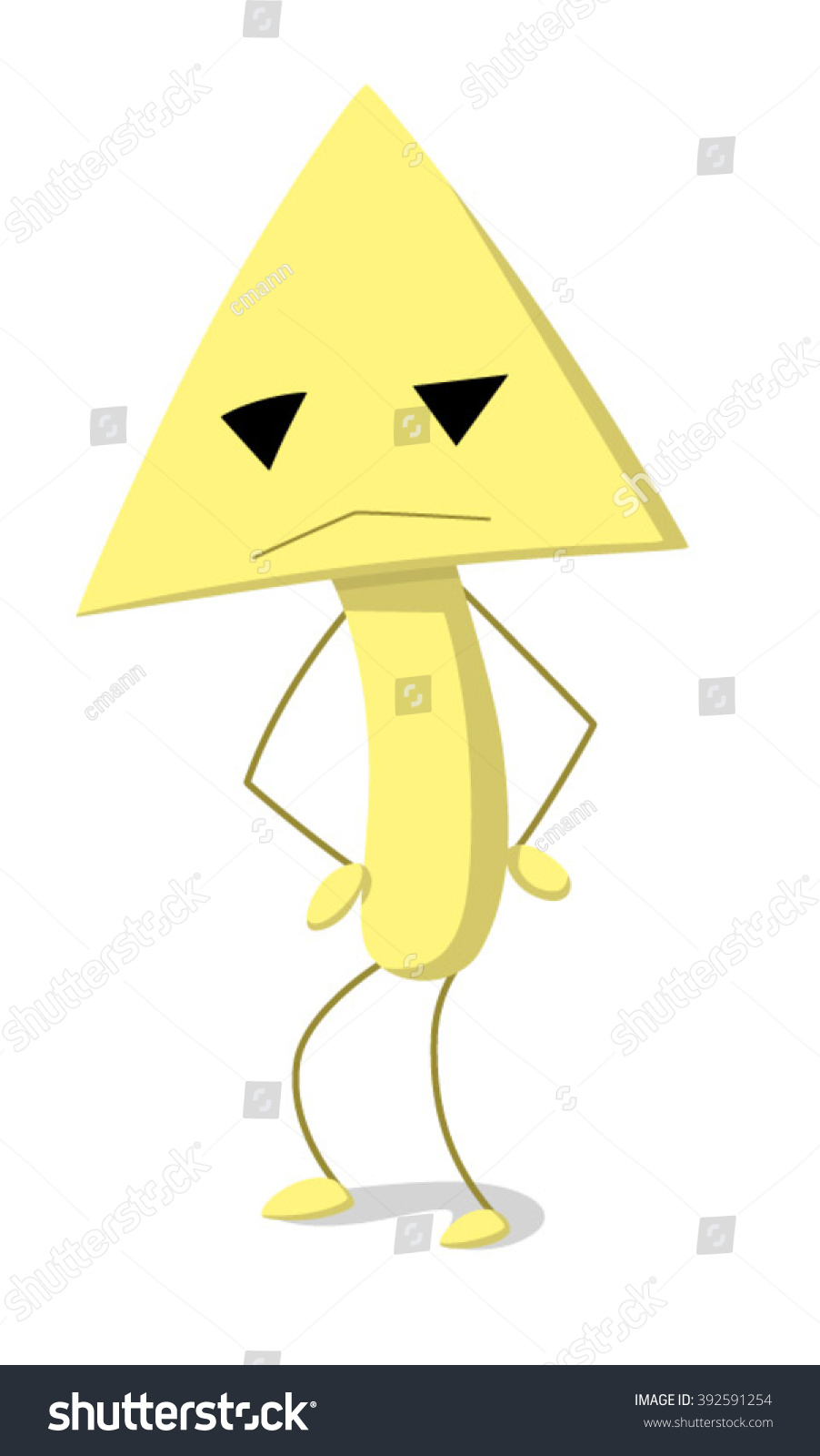 Angry Yellow Triangle Monster Stock Vector (Royalty Free) 392591254 ...