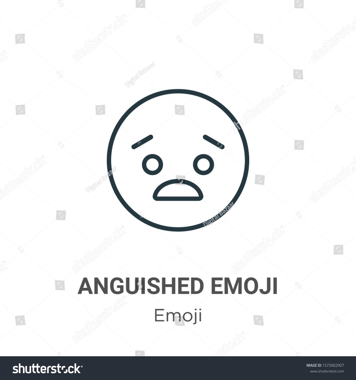 Anguished Emoji Outline Vector Icon Thin: vector de stock (libre de ... Anguished Emoji Outline Vector Icon Thin: vector de stock (libre de ...