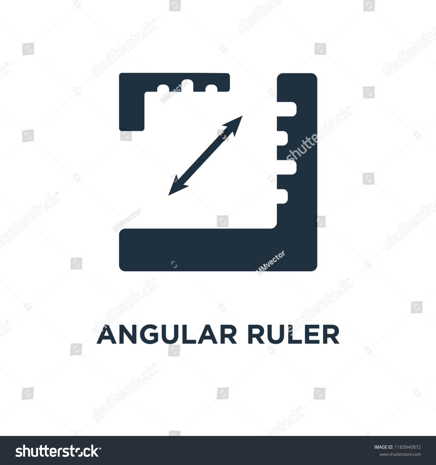 Angular Ruler Icon Black Filled Vector Stock Vector (Royalty Free ...