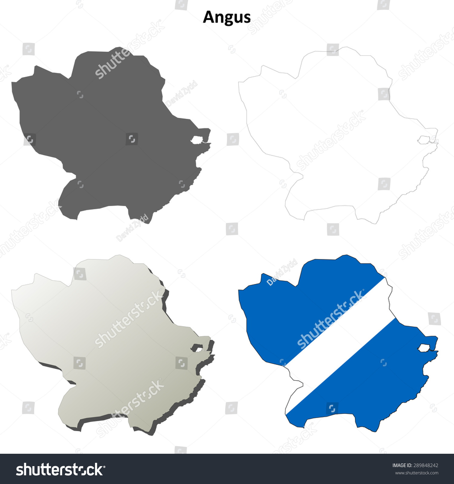 Angus Blank Outline Map Set : image vectorielle de stock (libre de ...