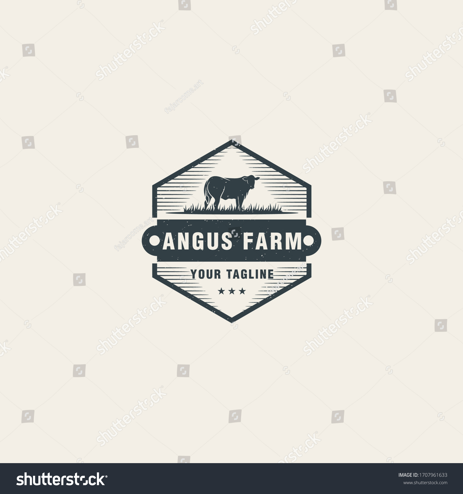 Angus Farm Logo Design Premium Vector Stock Vector (Royalty Free ...