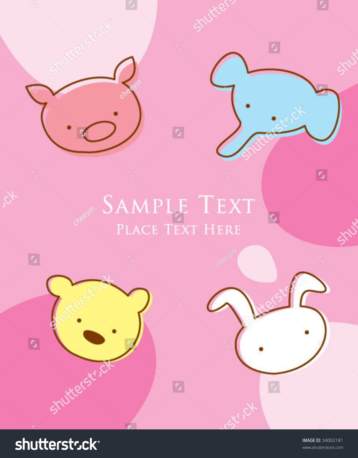 Animal Arrival Card Stock Vector (Royalty Free) 34002181 | Shutterstock