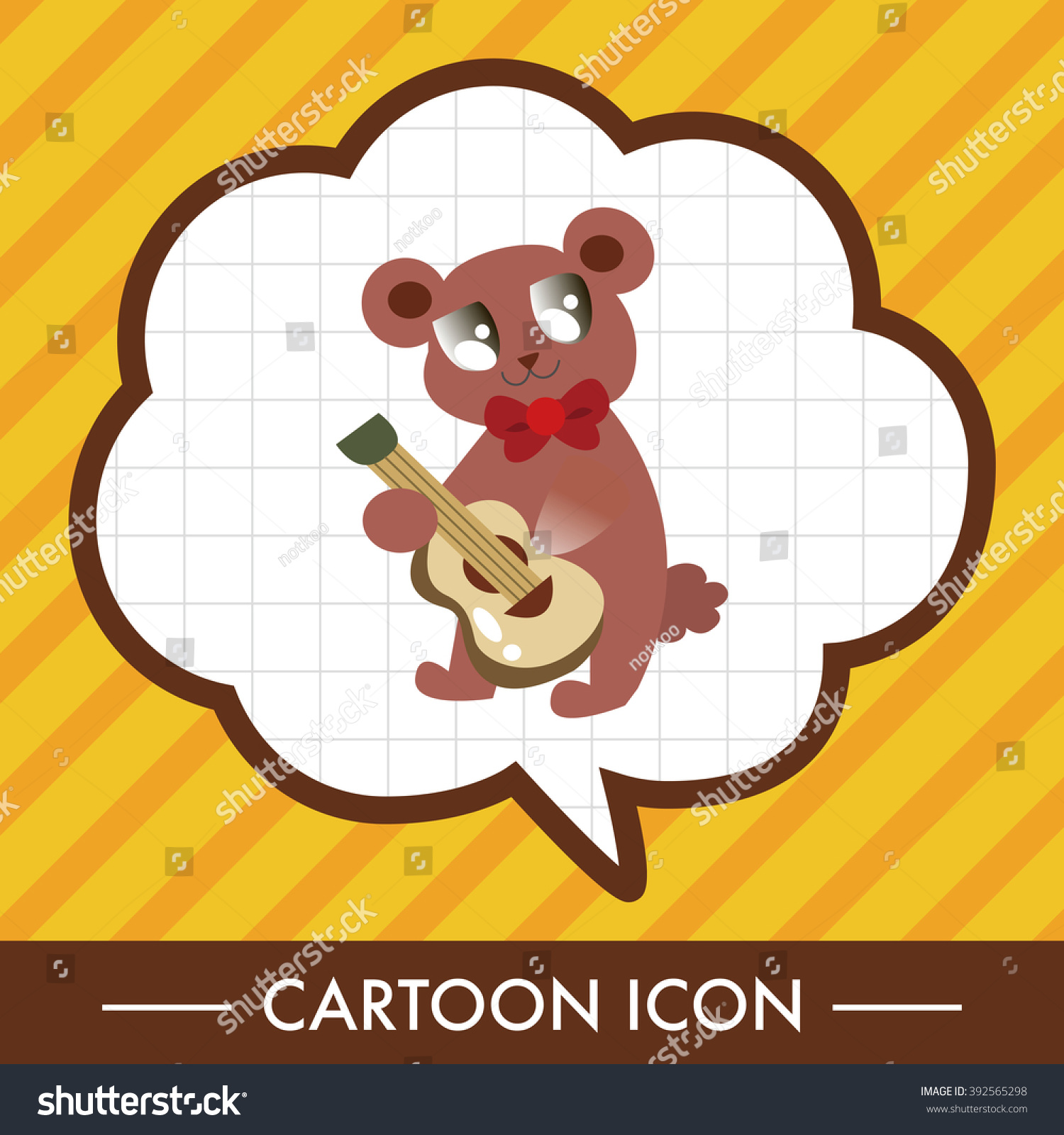Animal Bear Playing Instrument Cartoon Theme Stock Vector (Royalty Free ...