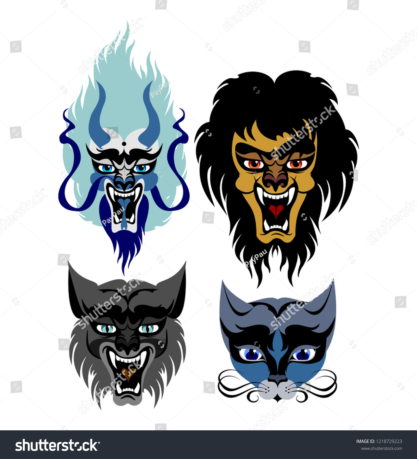 Animal Beast Muzzle Stock Vector (Royalty Free) 1218729223 | Shutterstock