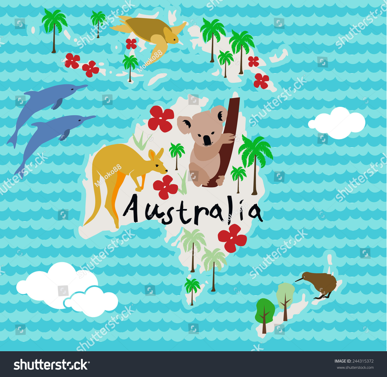 Animal Cartoon Map Australia Stock Vector (Royalty Free) 244315372 ... Animal Cartoon Map Australia Stock Vector (Royalty Free) 244315372 ...