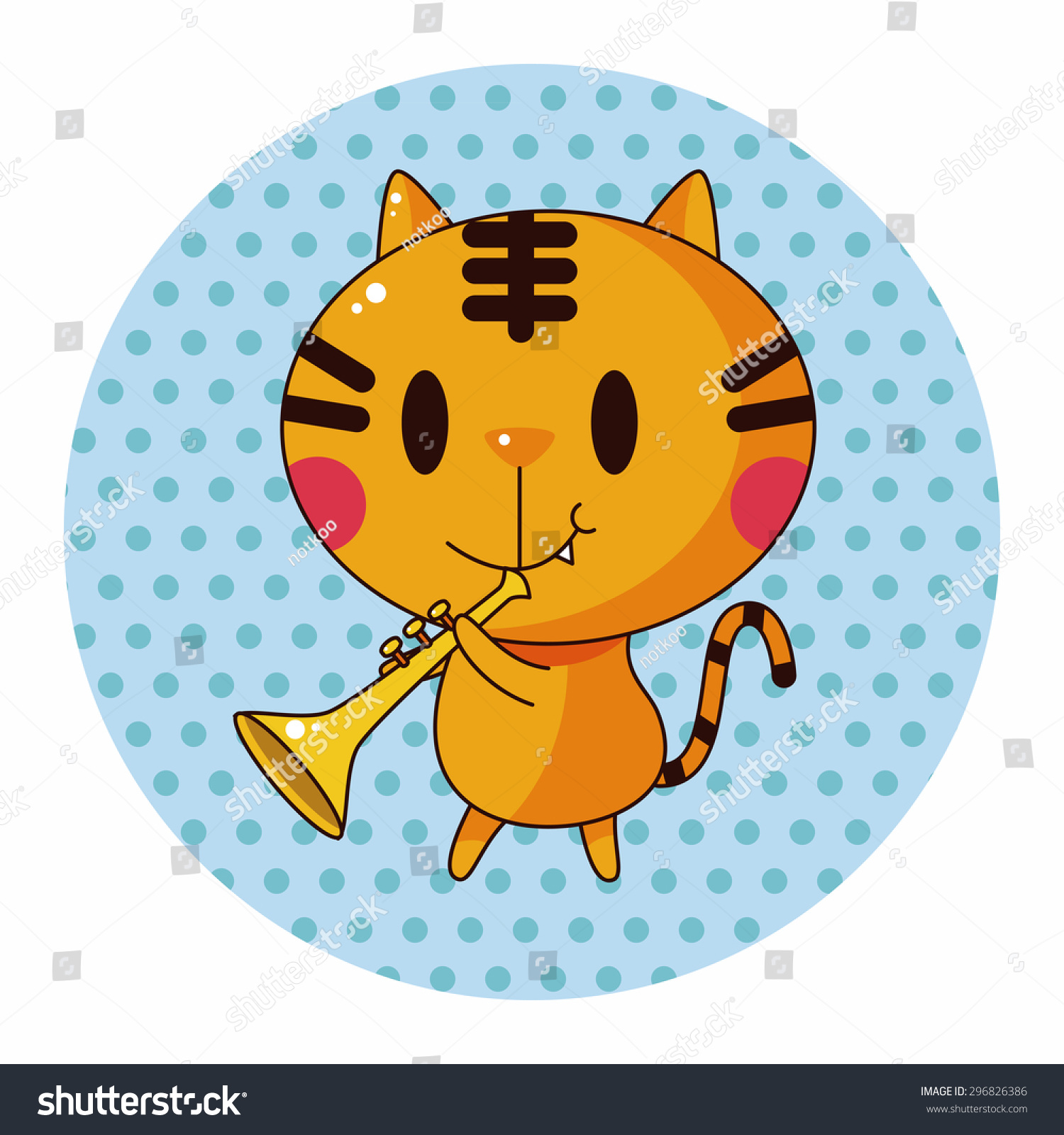 Animal Cat Playing Instrument Cartoon Theme Stock Vector (Royalty Free ...